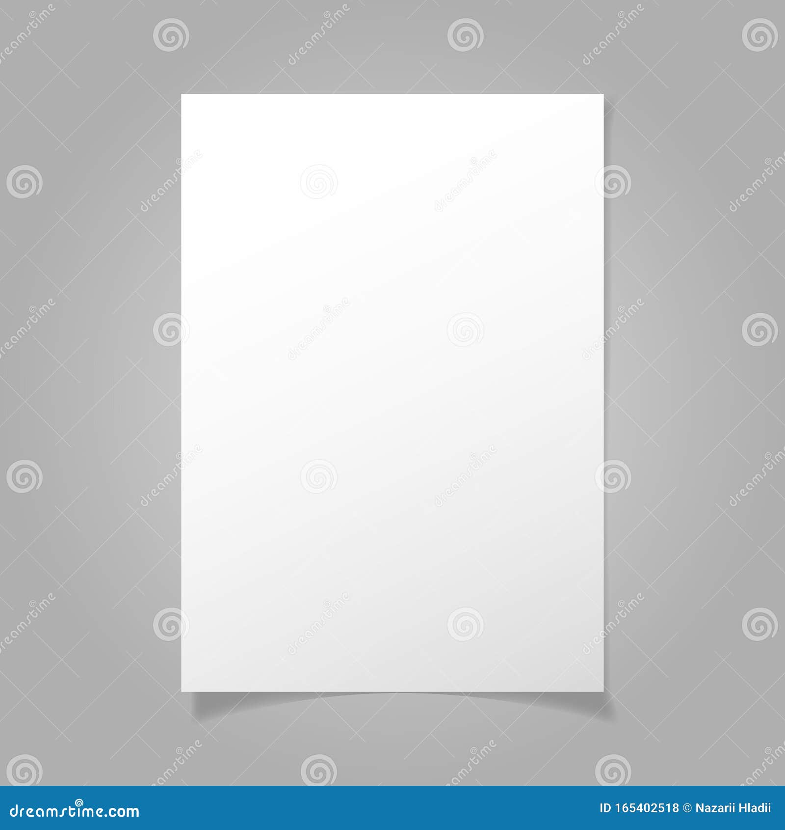 Vector White Sheet of Paper. Realistic Empty Paper Note Stock ...