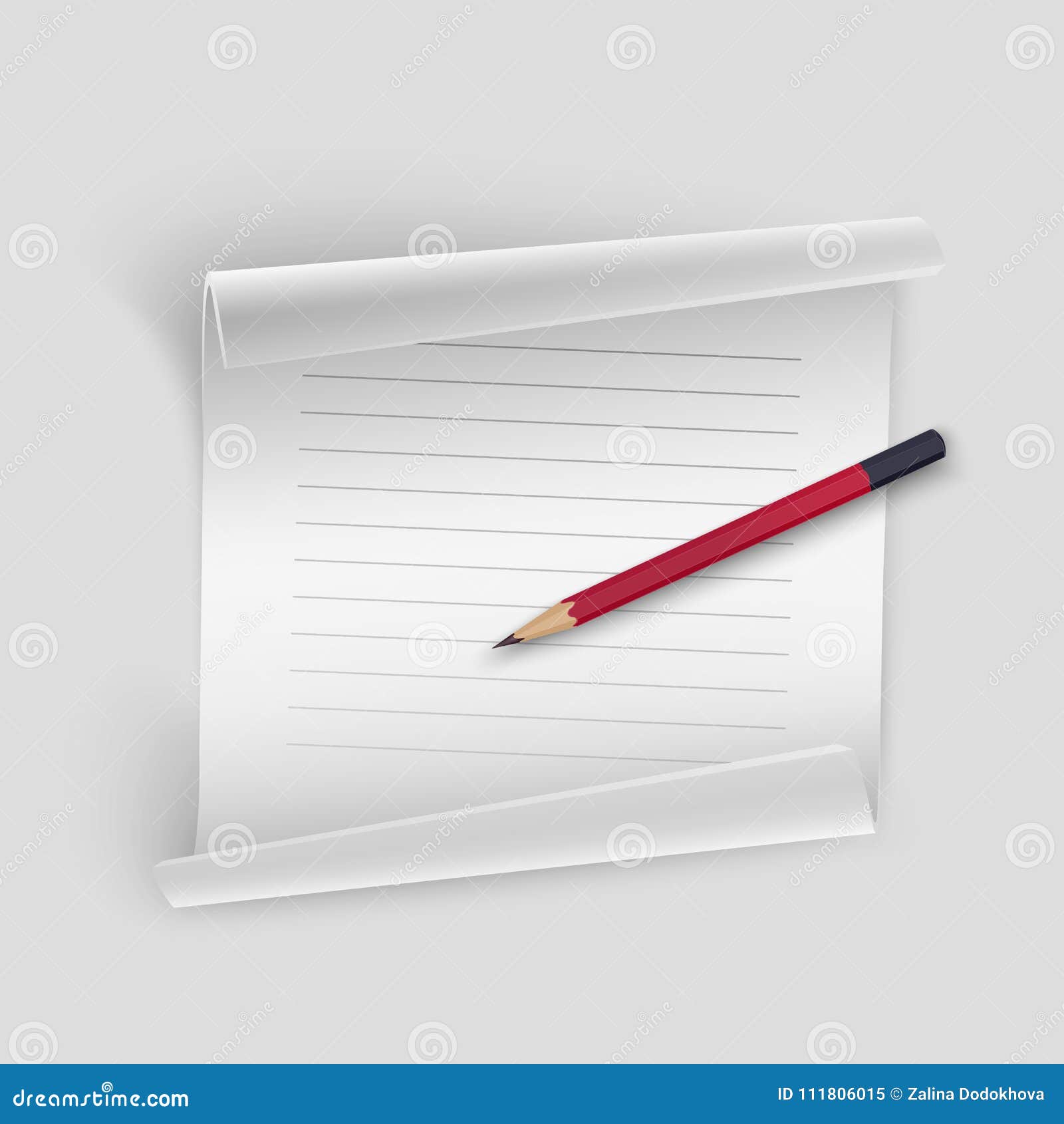 White Sheet of Paper with a Realistic Pencil, Sheet of Paper for Your ...