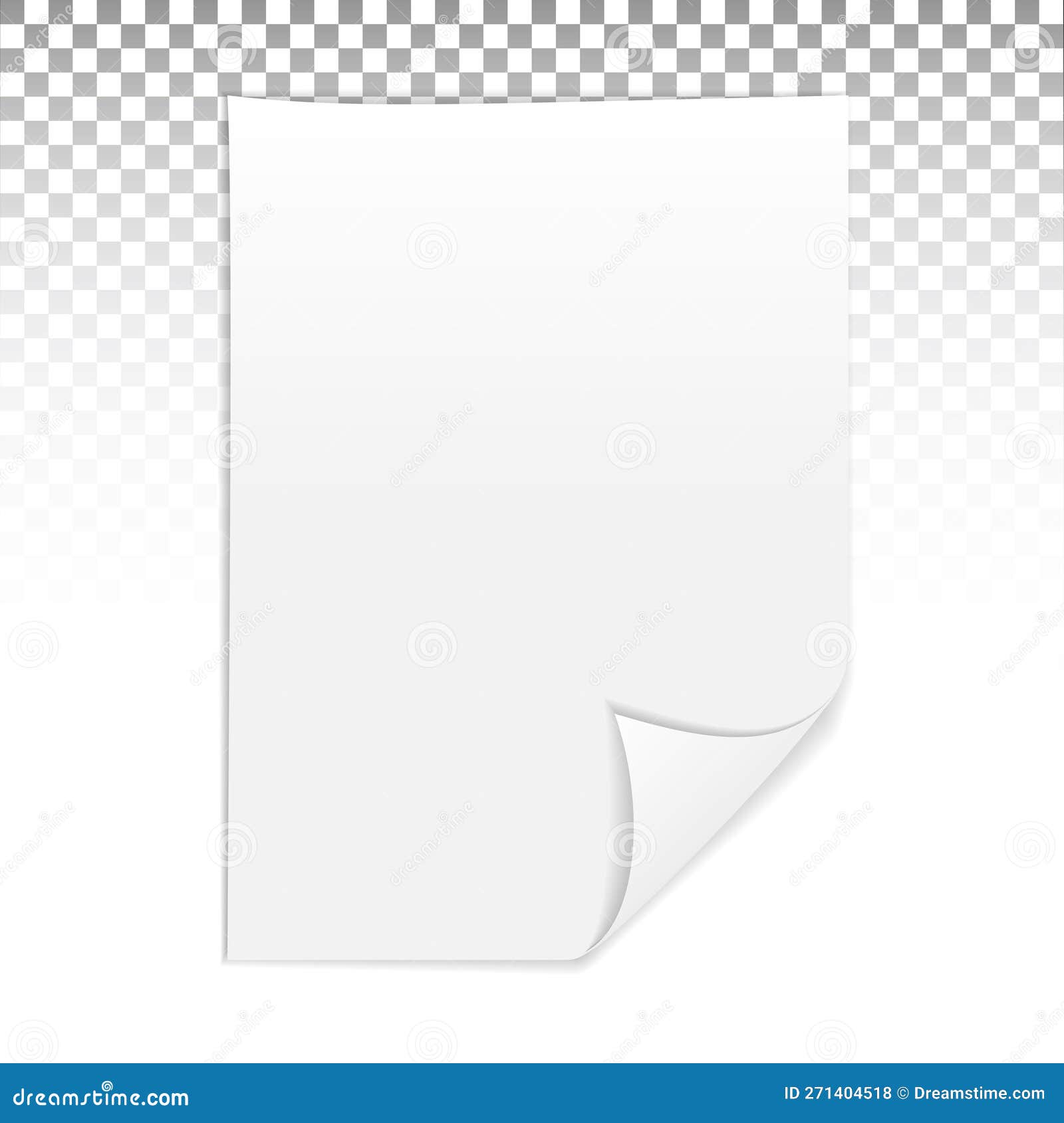 White Sheet of A4 Paper with a Shadow on a Transparent Background ...