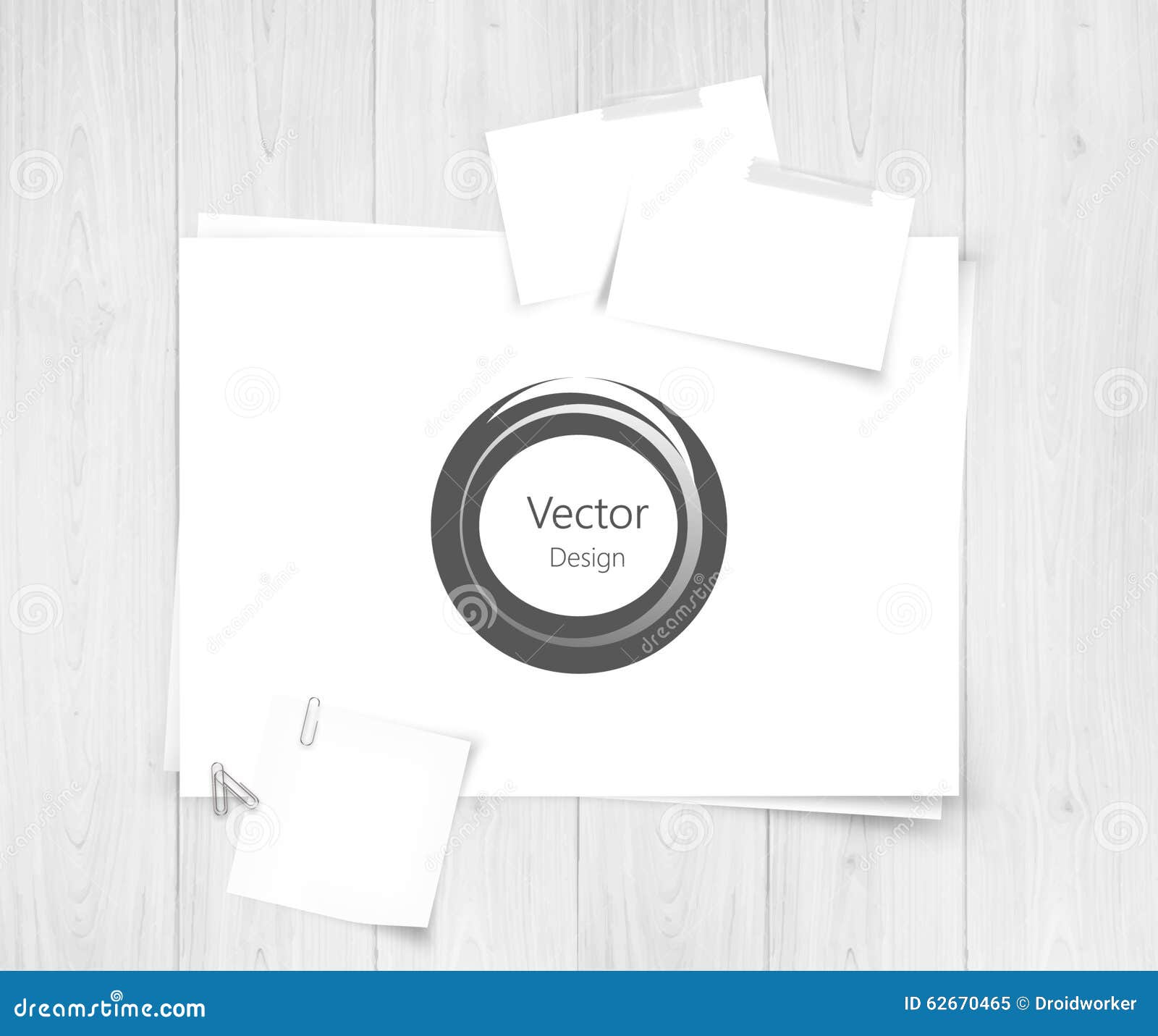 White Sheet of Papers and Abstract Design.Realistic Stock Illustration ...