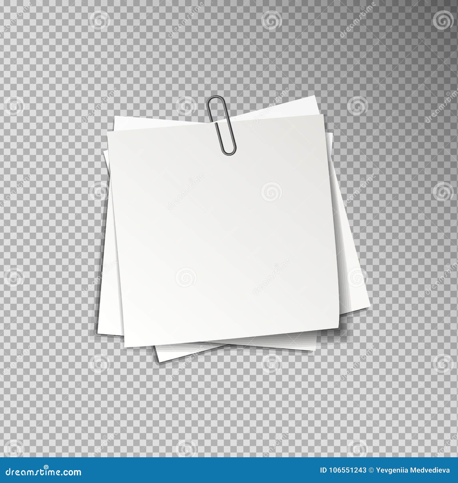 White Sheets of Pinned Note Papers Stock Vector - Illustration of clip ...