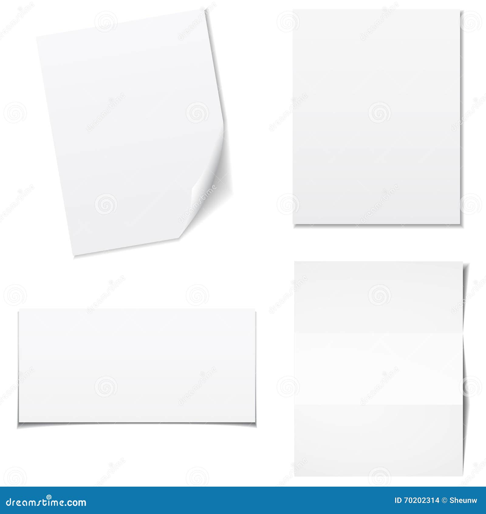 White Sheets of Paper - Vector Set. Stock Illustration - Illustration ...