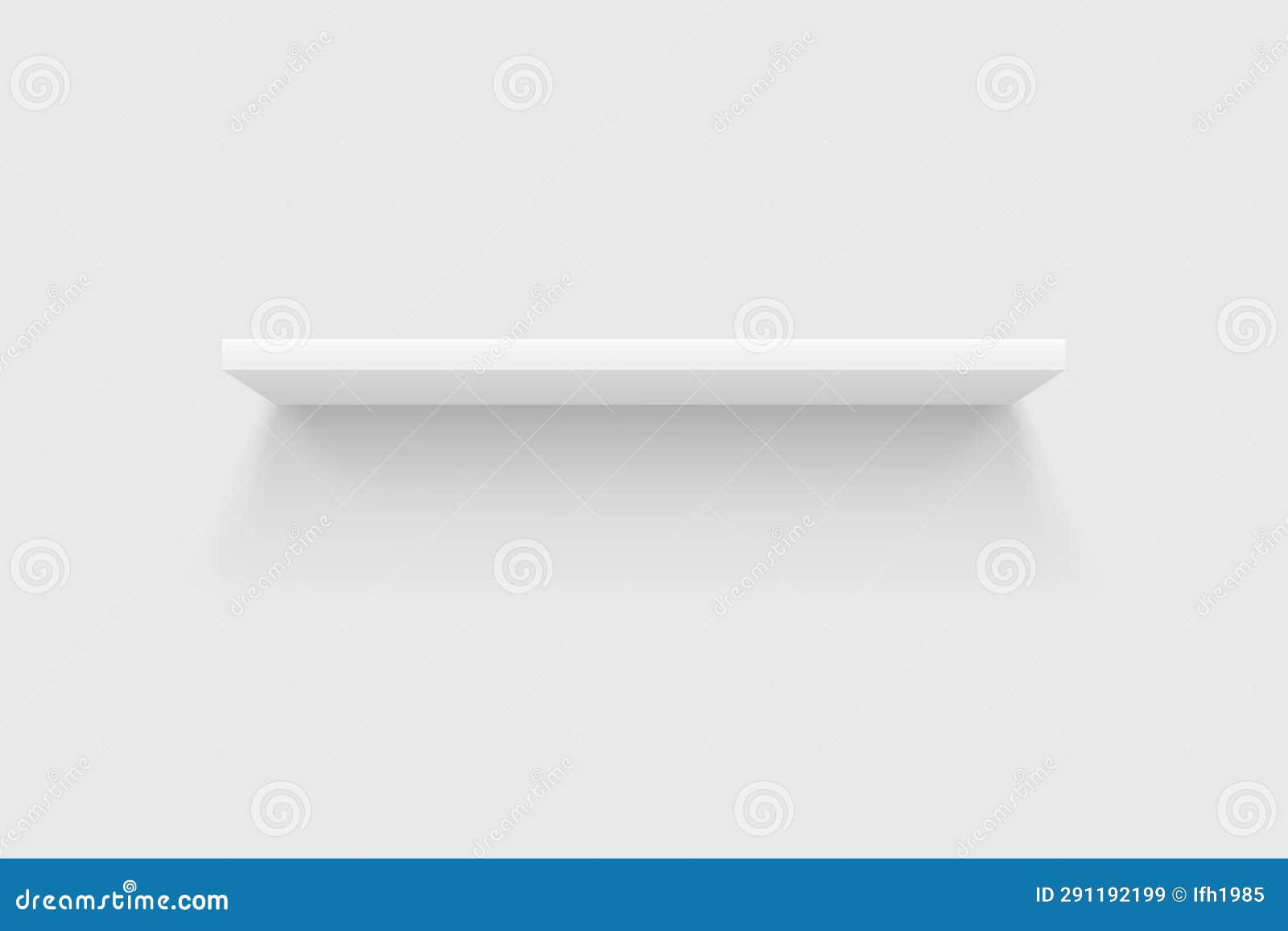 White Shelf Front View with Shadow Stock Illustration - Illustration of ...