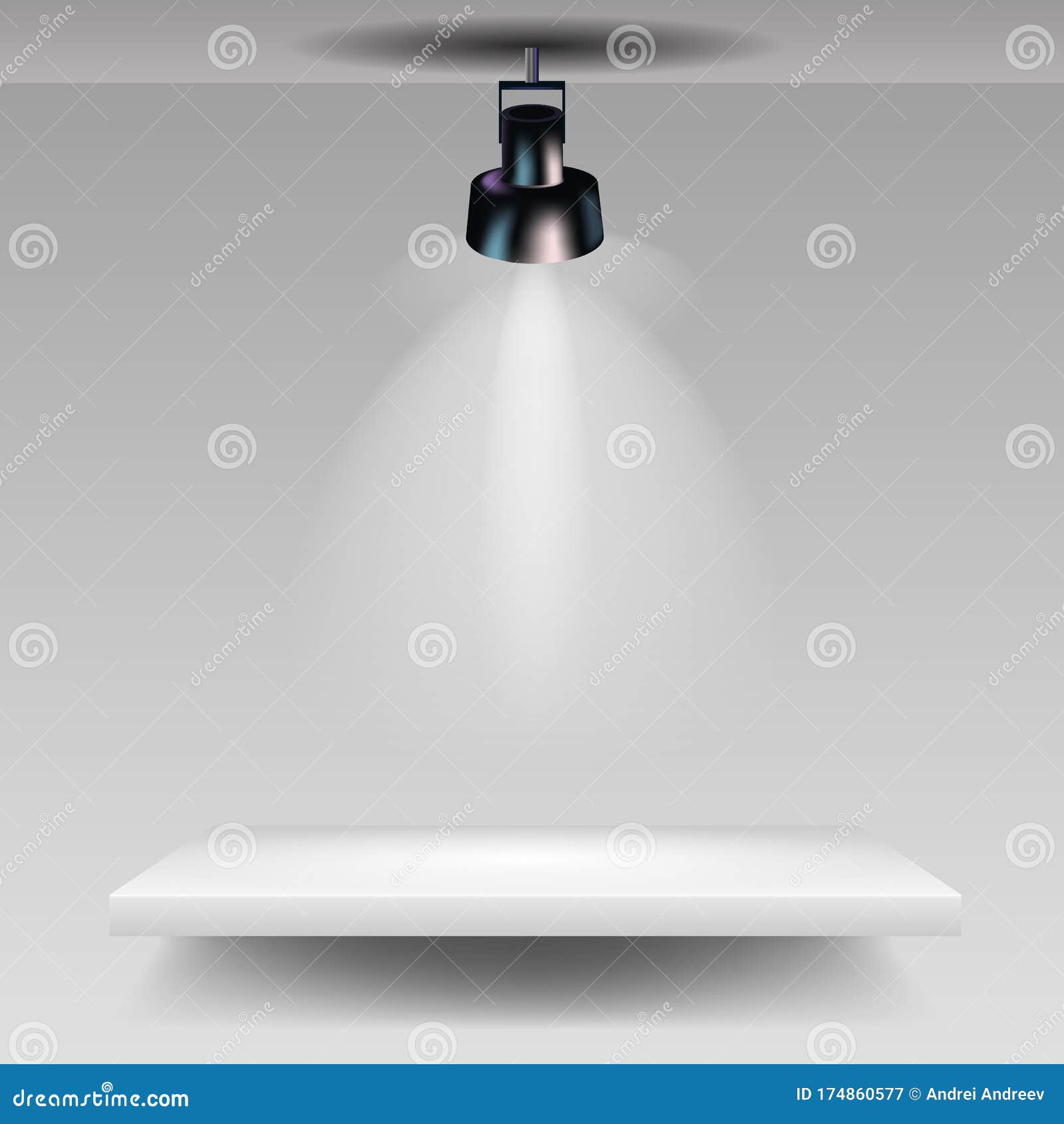 White Shelf Isolated with Spotlight Stock Vector - Illustration of ...