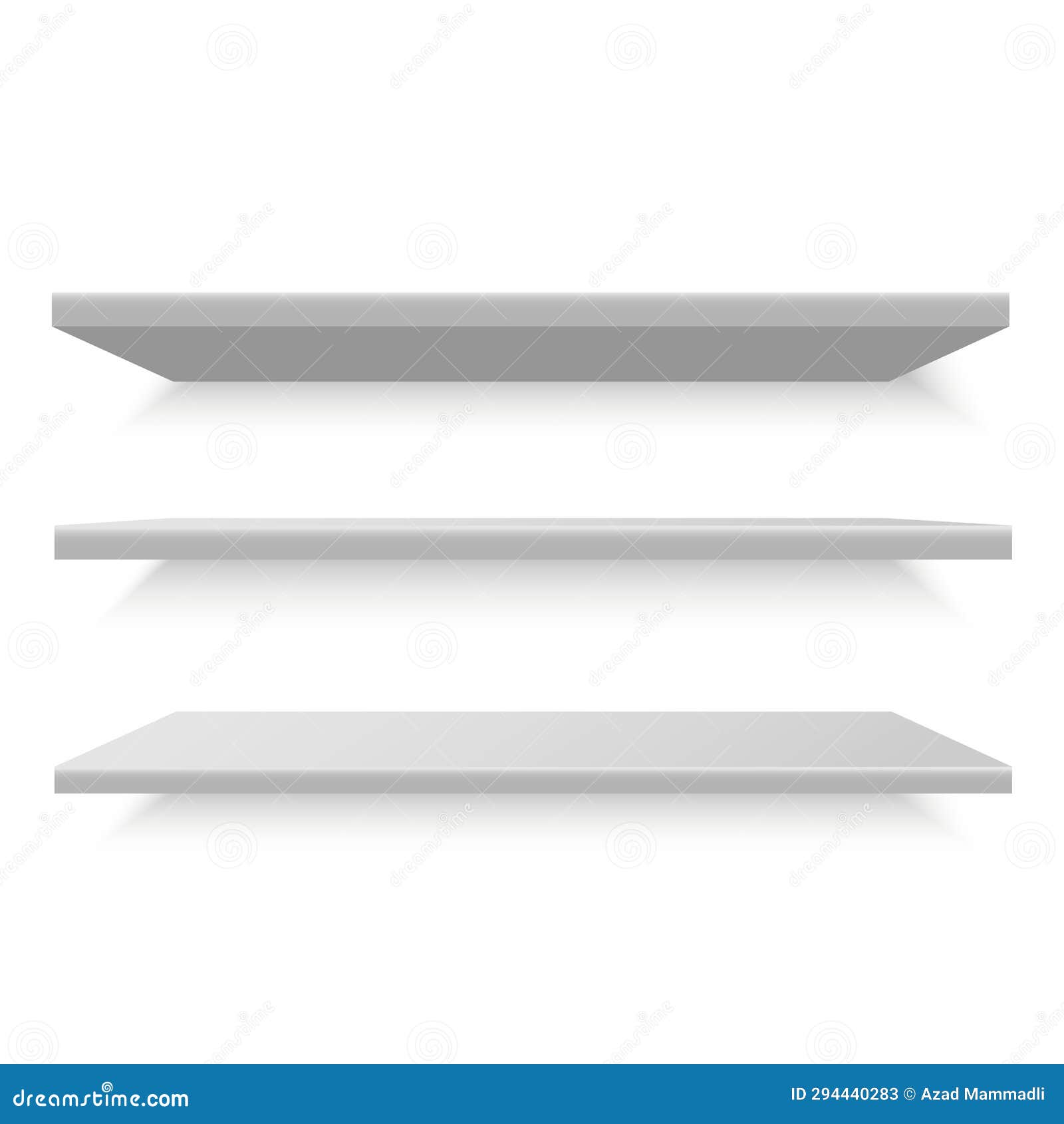 White Shelf Mockup. Empty Shelves Template Stock Vector - Illustration ...