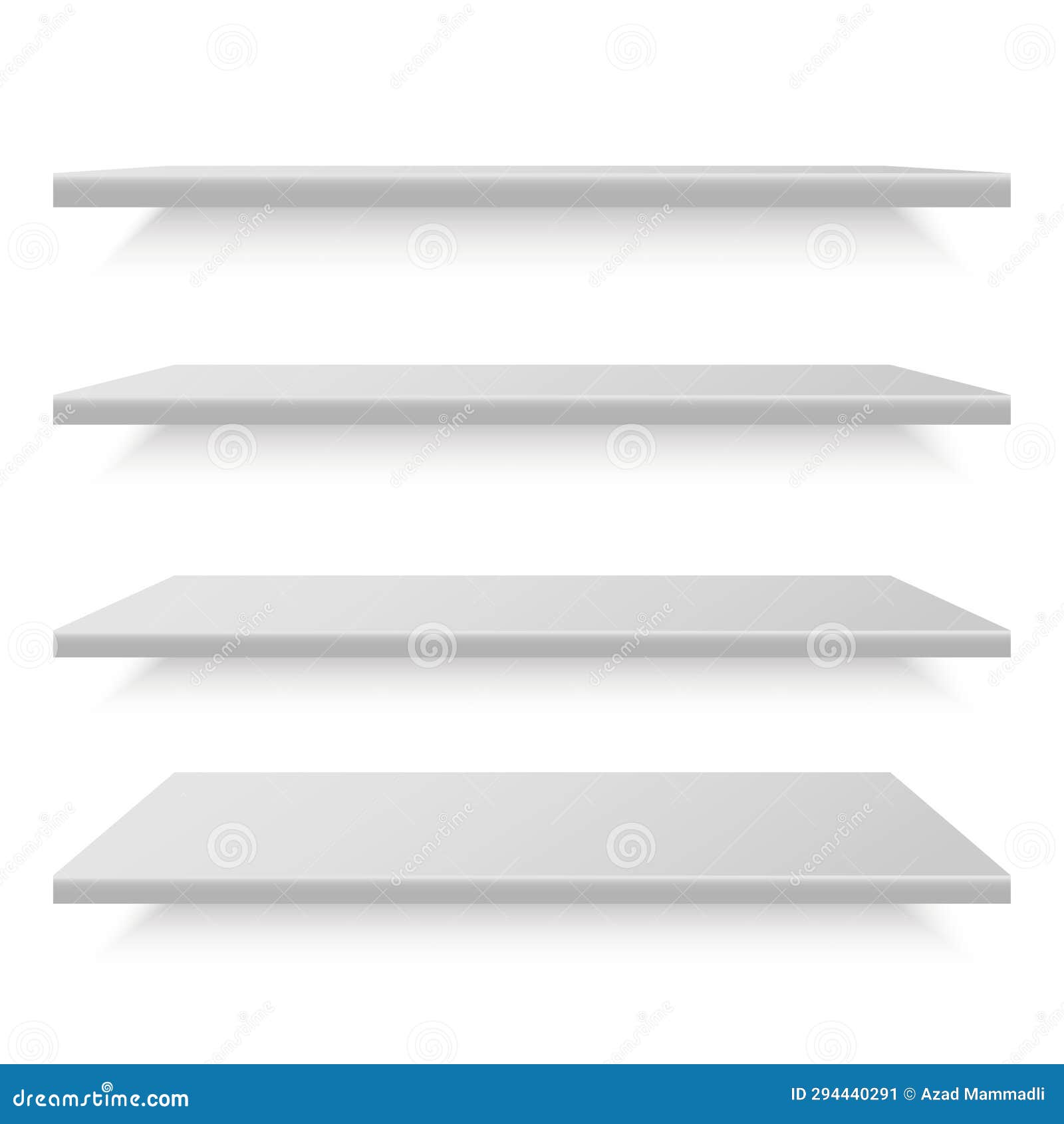 White Shelf Mockup. Empty Shelves Template Stock Vector - Illustration ...