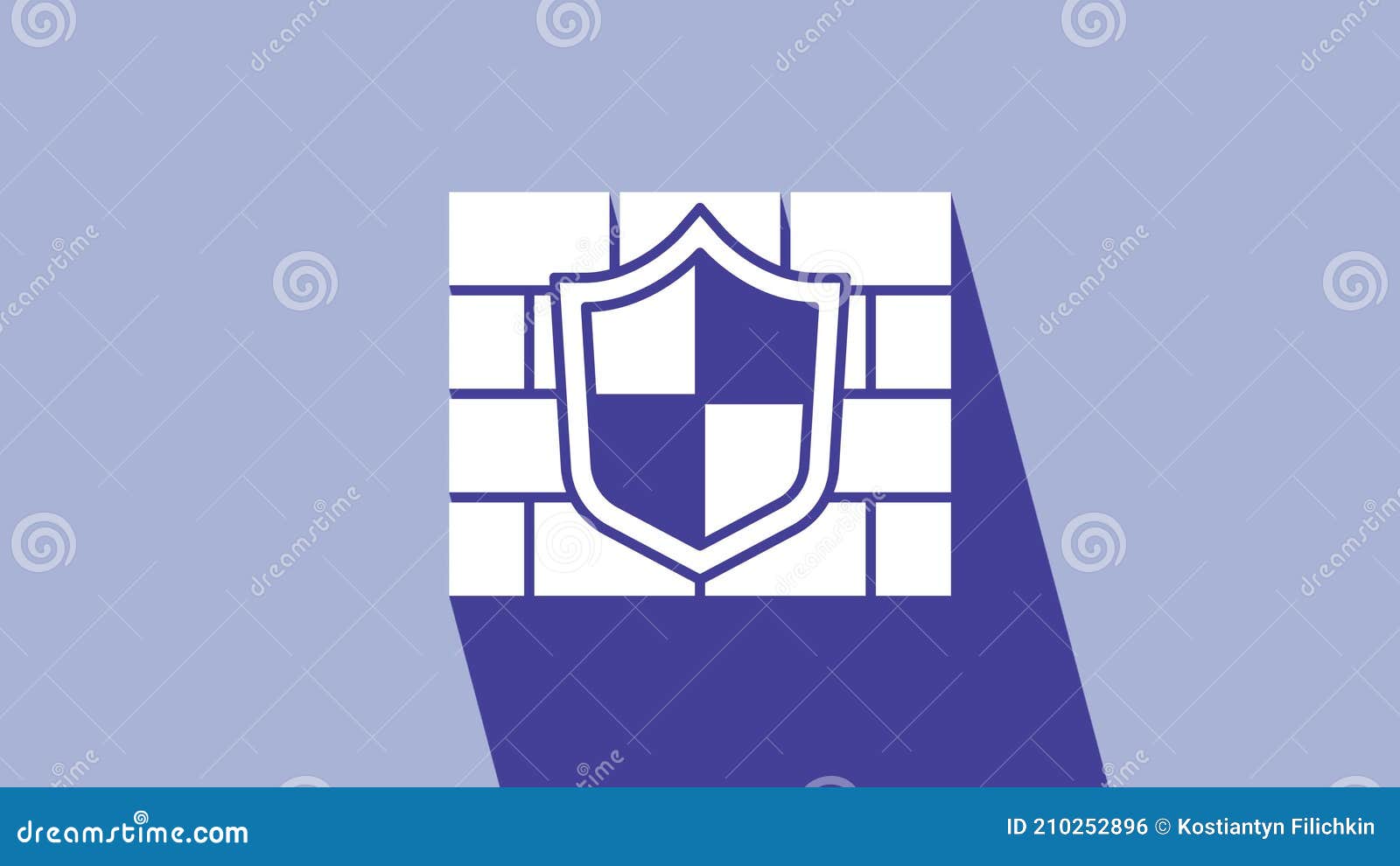 White Shield with Cyber Security Brick Wall Icon Isolated on Purple ...