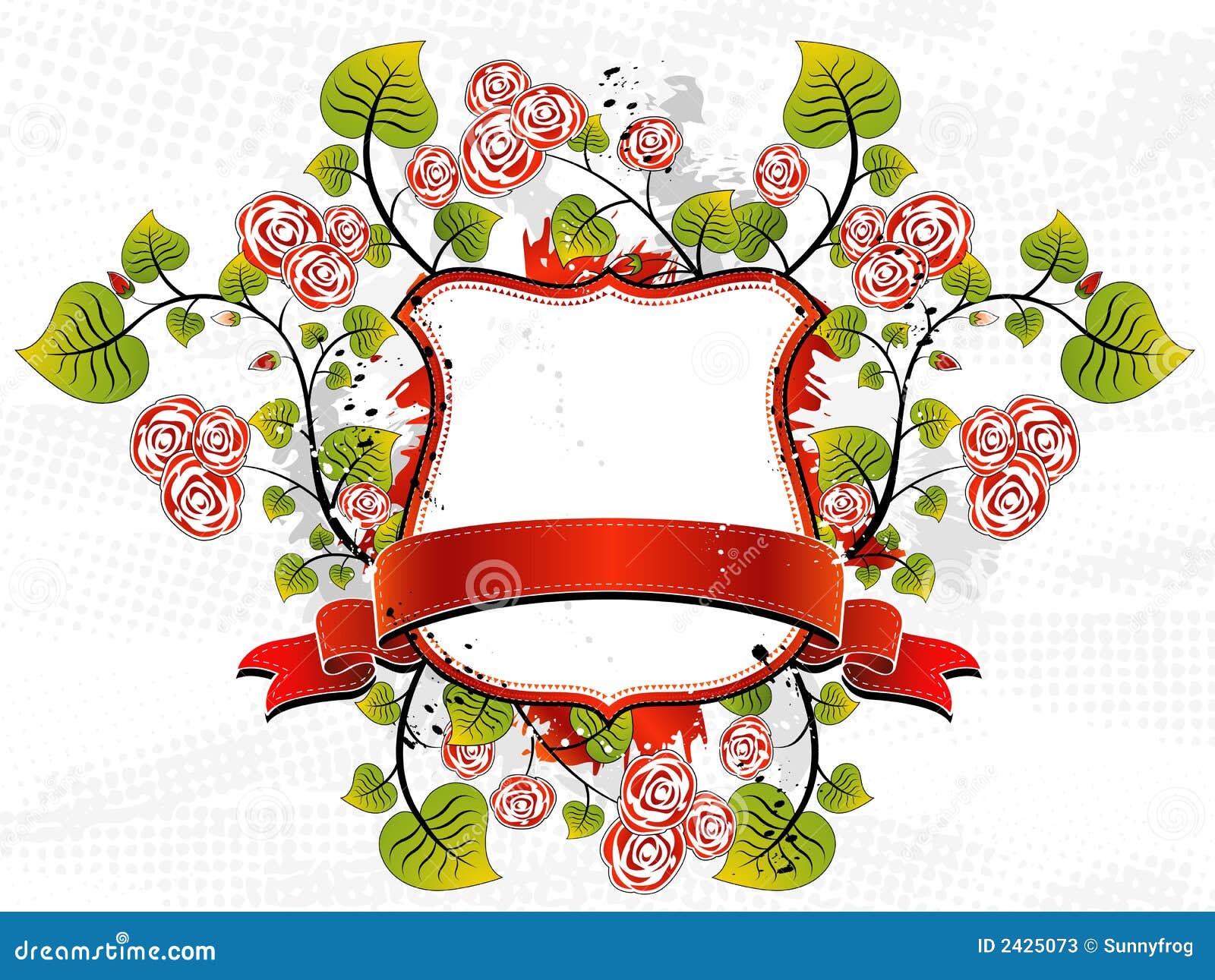 White Shield and Roses, Vector Stock Vector - Illustration of clipart ...