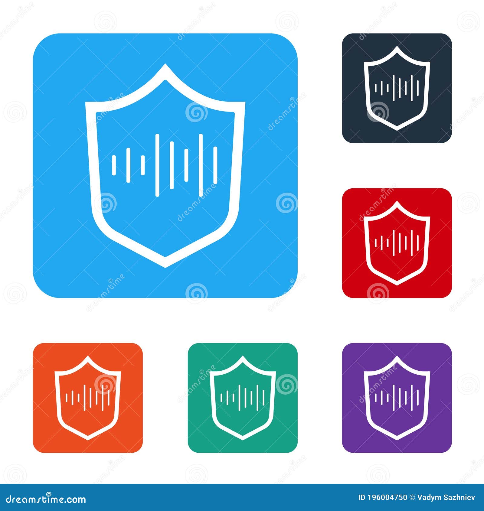 White Shield Voice Recognition Icon Isolated on White Background. Voice ...