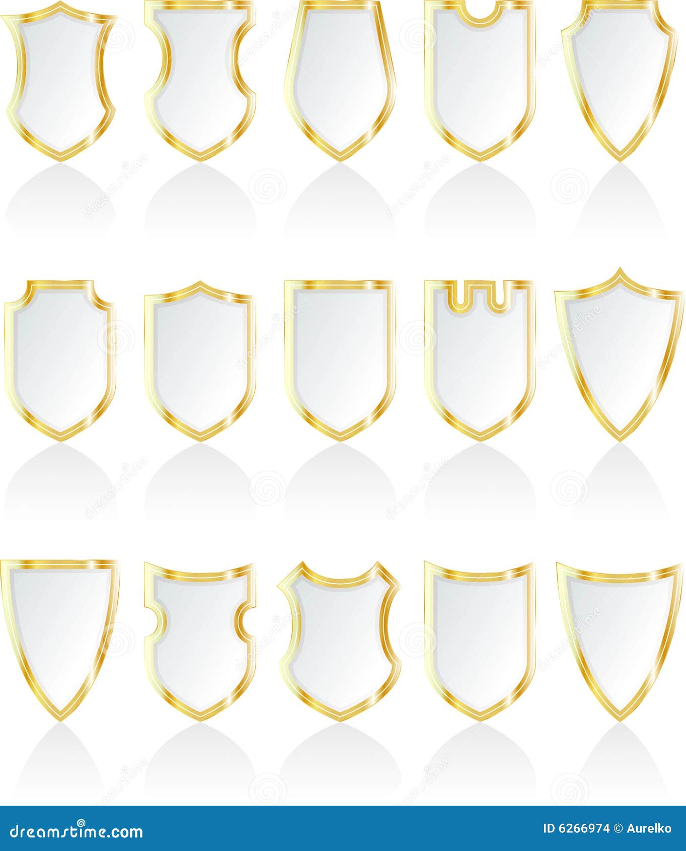 White shields stock vector. Illustration of accent, graphic - 6266974