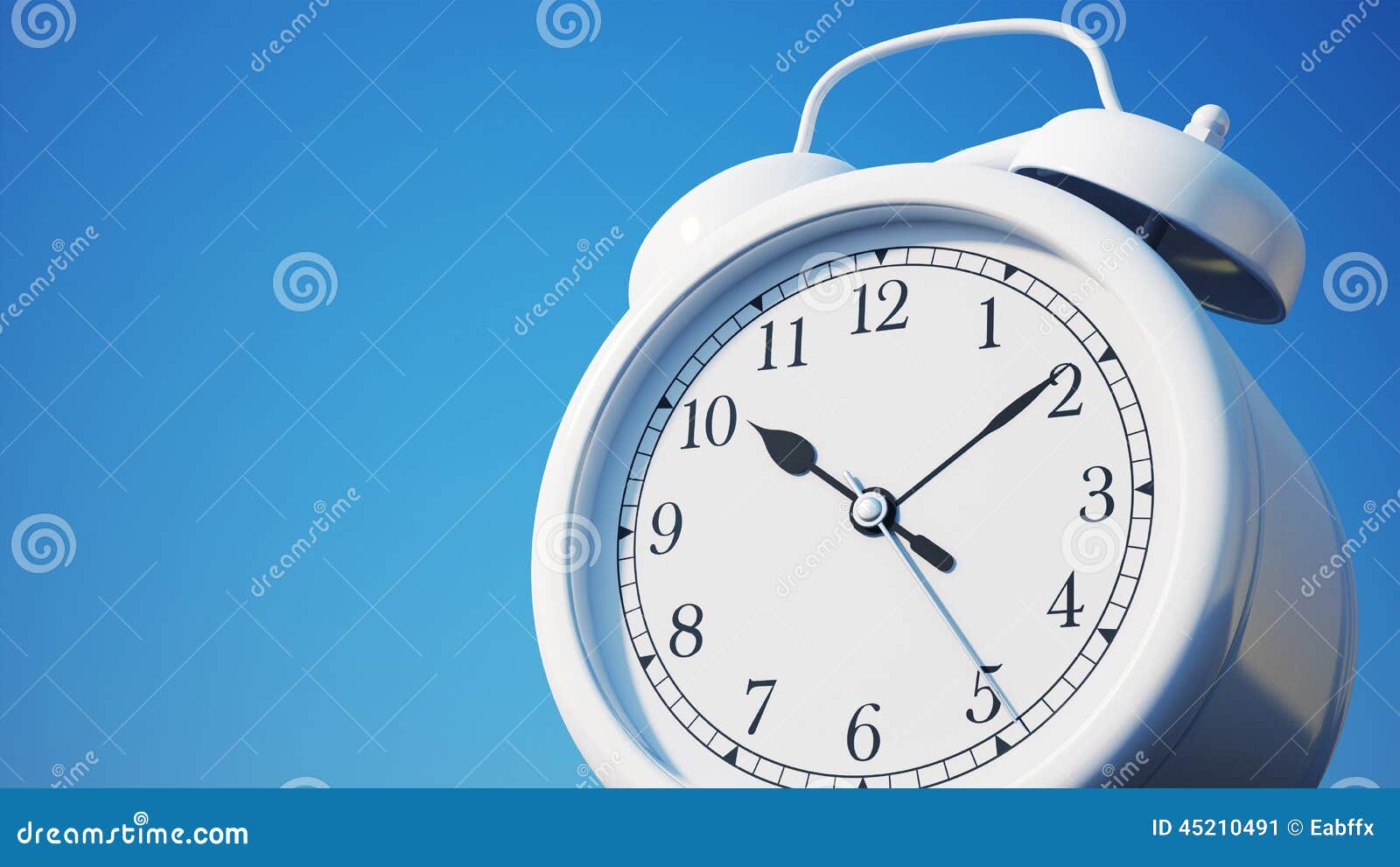 White Shiny Clock with Clipping Path Stock Illustration - Illustration ...