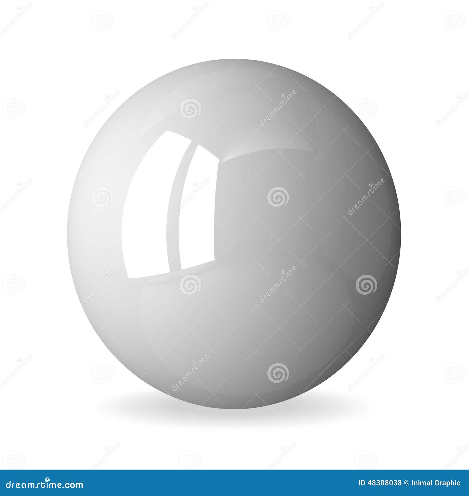 White shiny sphere stock illustration. Illustration of render - 48308038