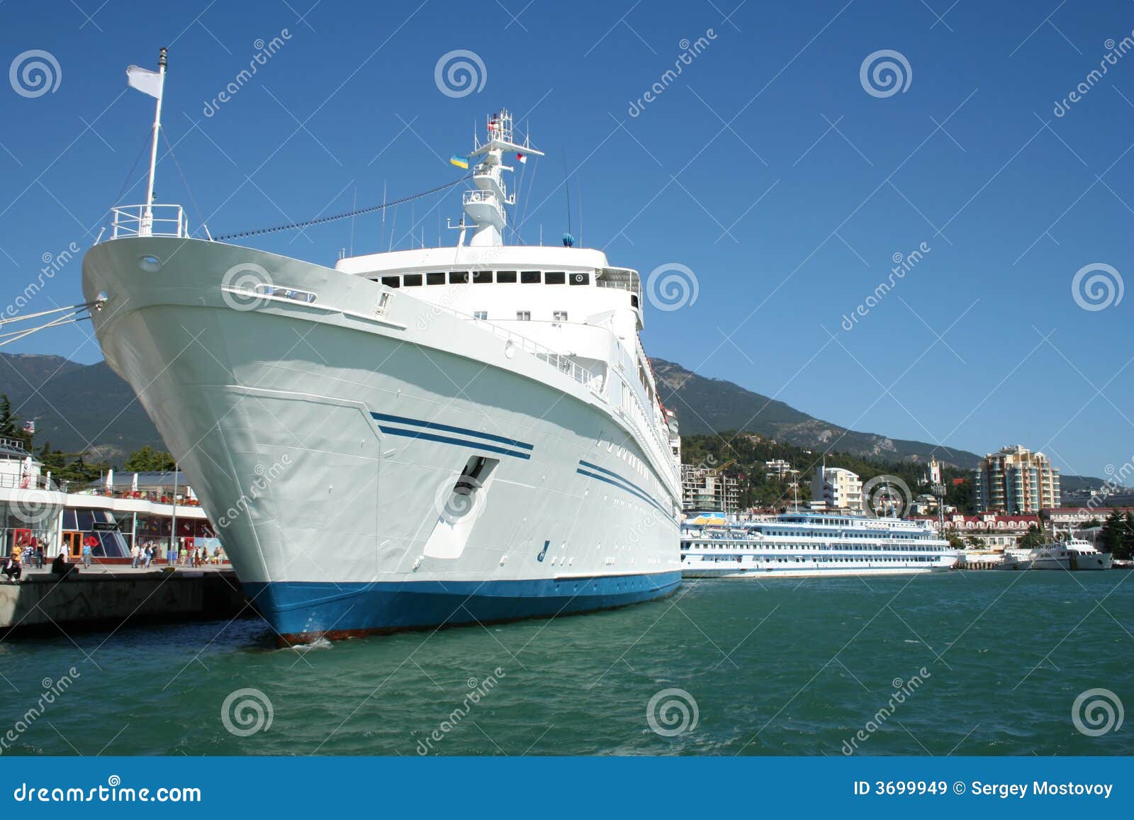 White ship stock image. Image of moored, water, destinations - 3699949