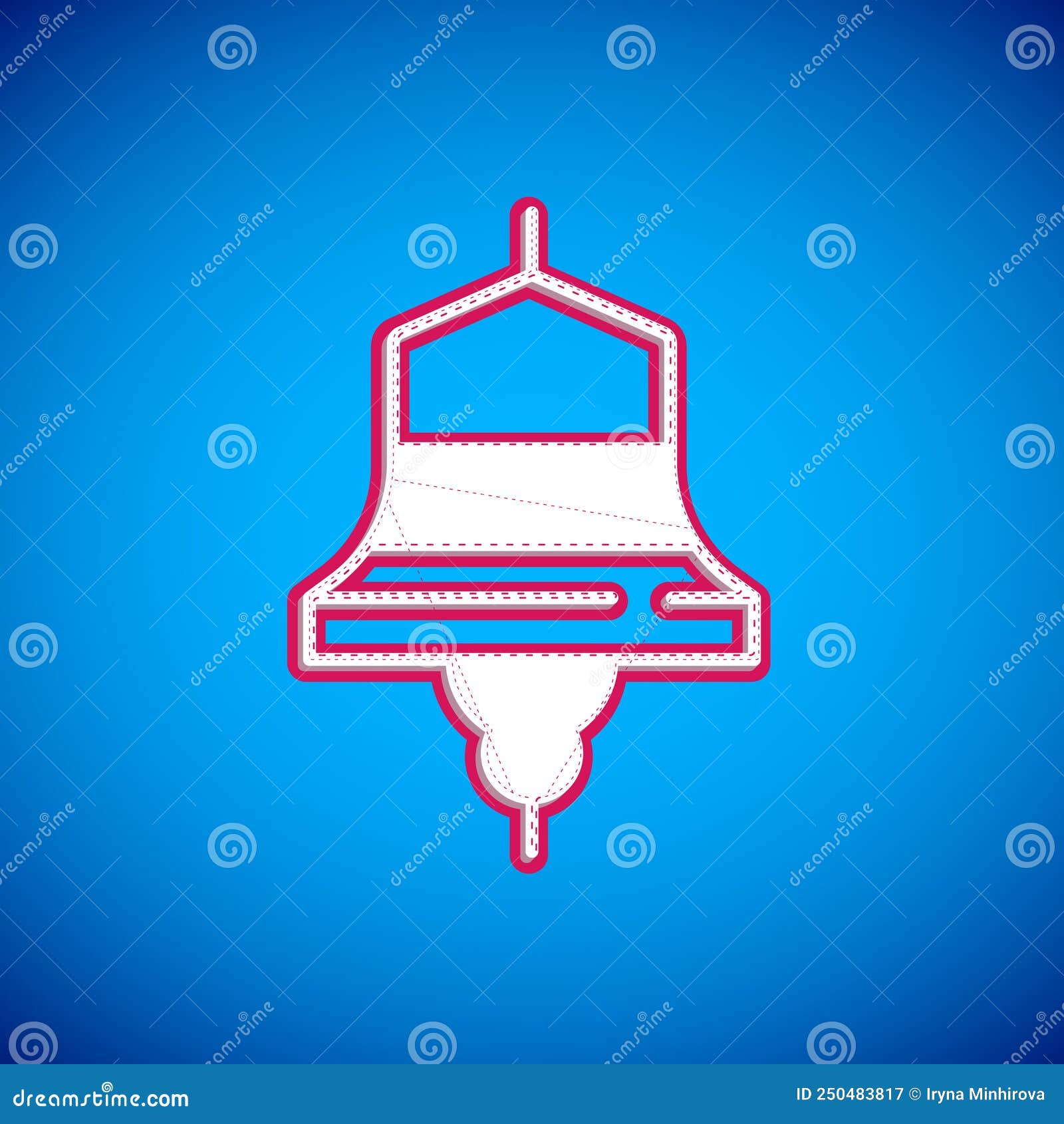 White Ship Bell Icon Isolated on Blue Background. Vector Stock Vector ...
