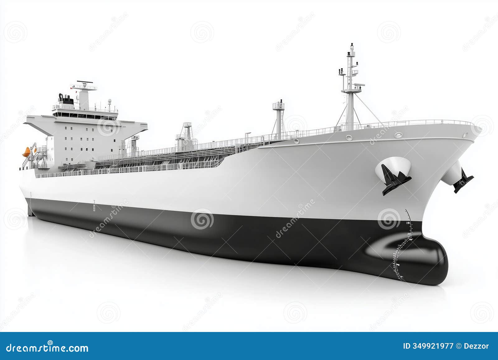 White Ship Tanker Isolated on White Background Stock Image - Image of ...