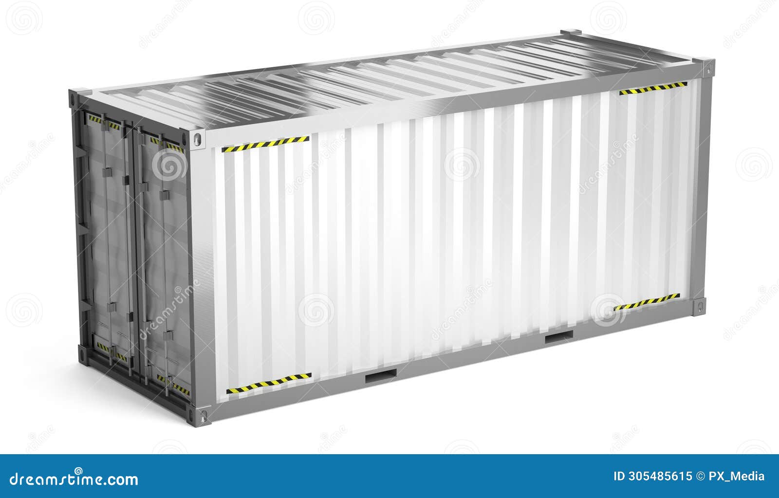 White Shipping Container on White Background Stock Illustration ...
