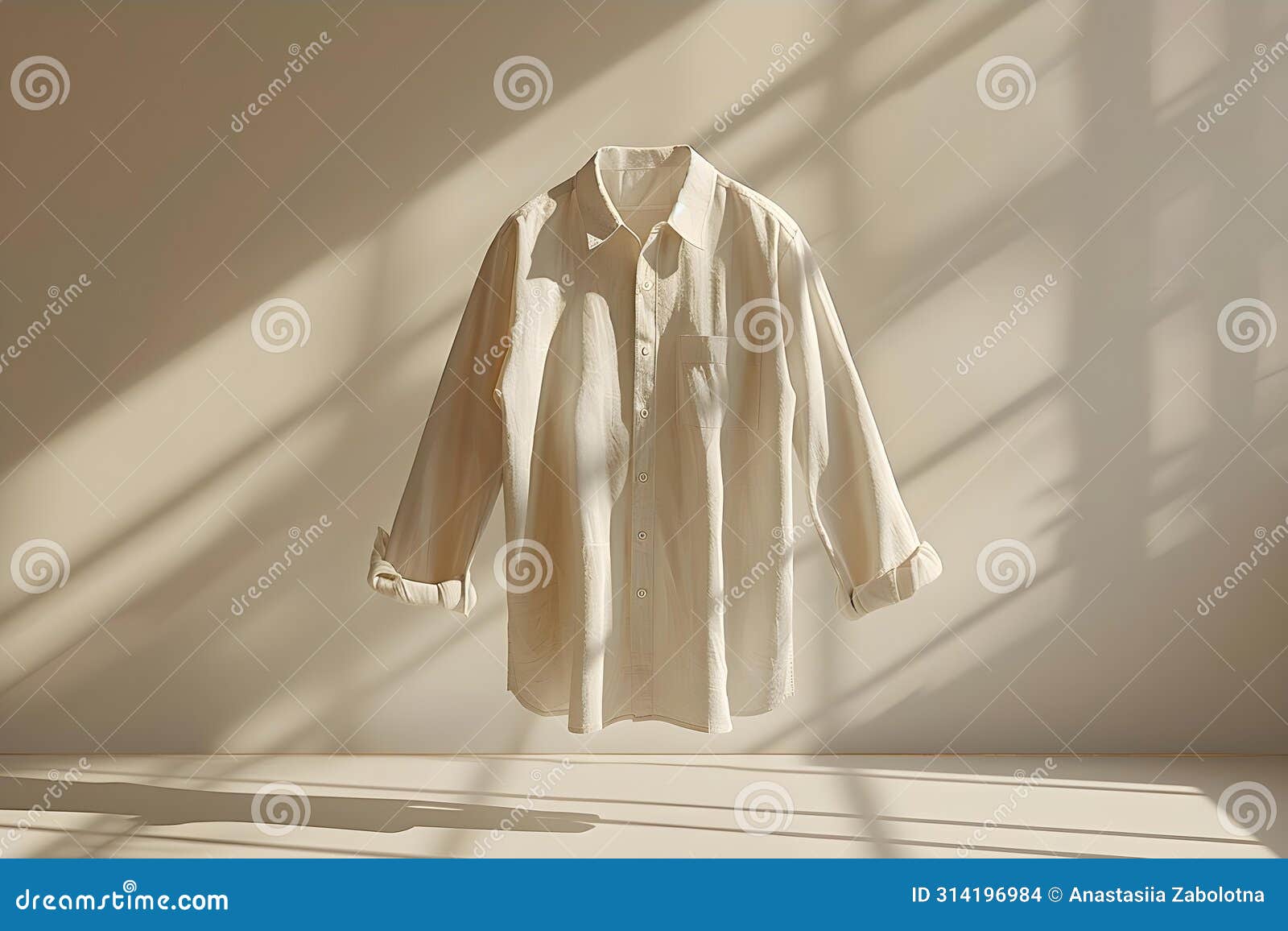 White Shirt Floating Mockup on a Blank Background. Concept Product ...