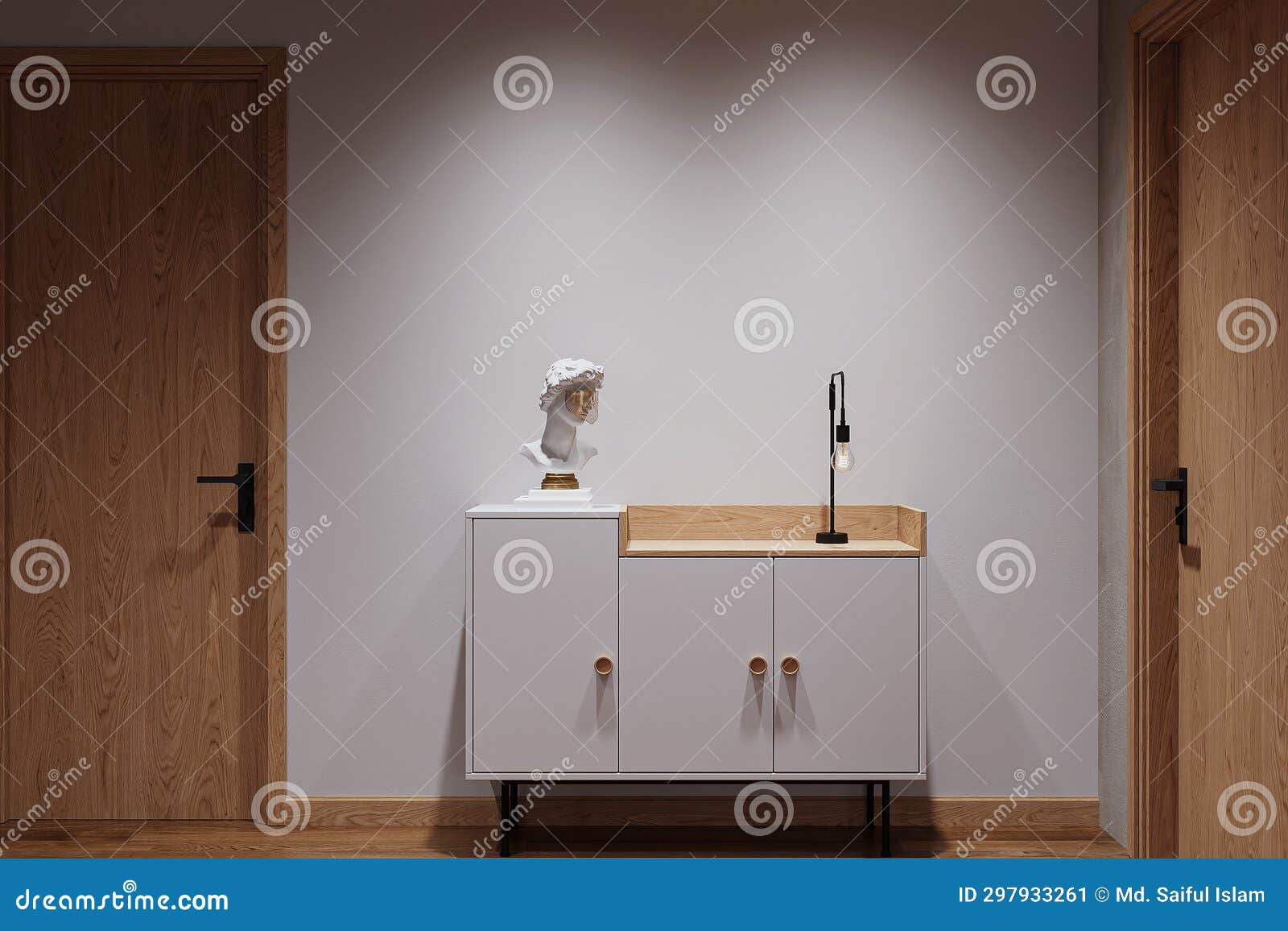 A White Shoe Cabinet Standing by the Foyer Space in the Studio ...