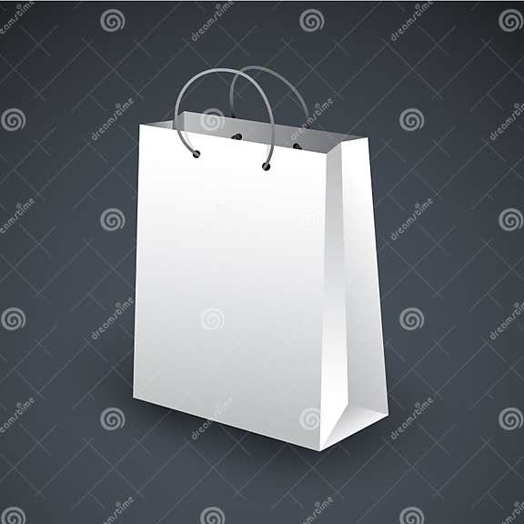 White shopping bag icon stock illustration. Illustration of giftbag ...
