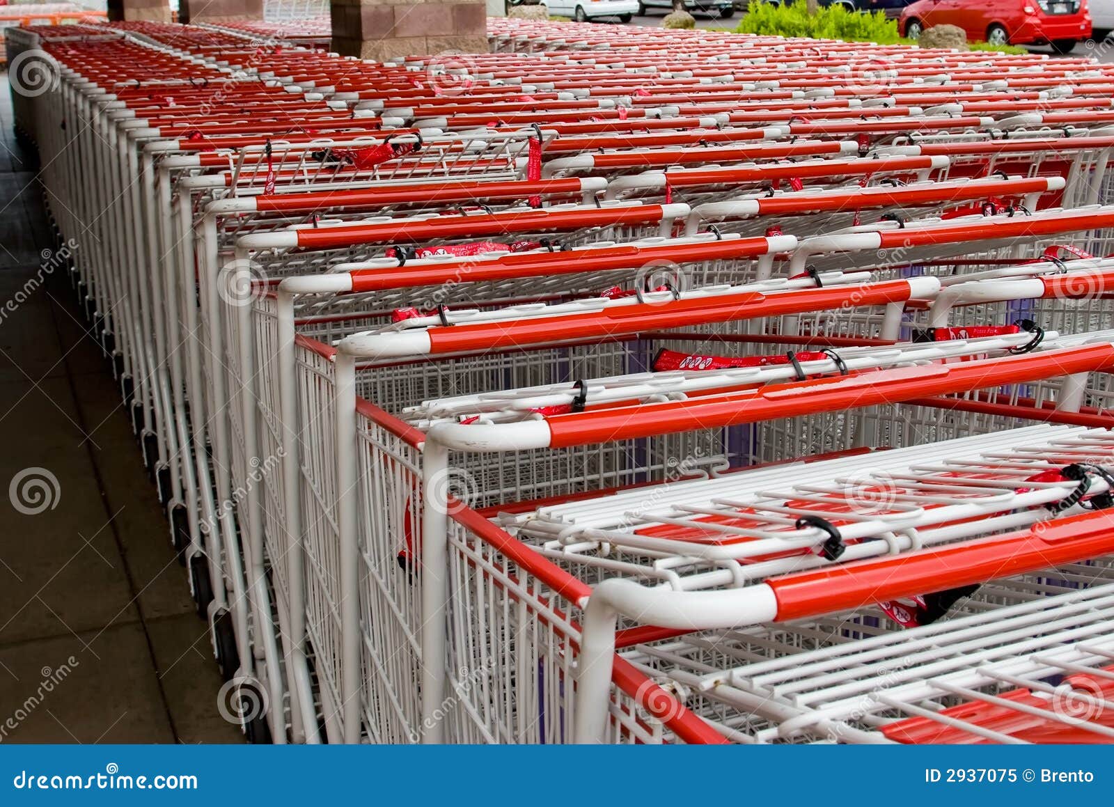 White Shopping Carts stock image. Image of pushcart, merchandise - 2937075