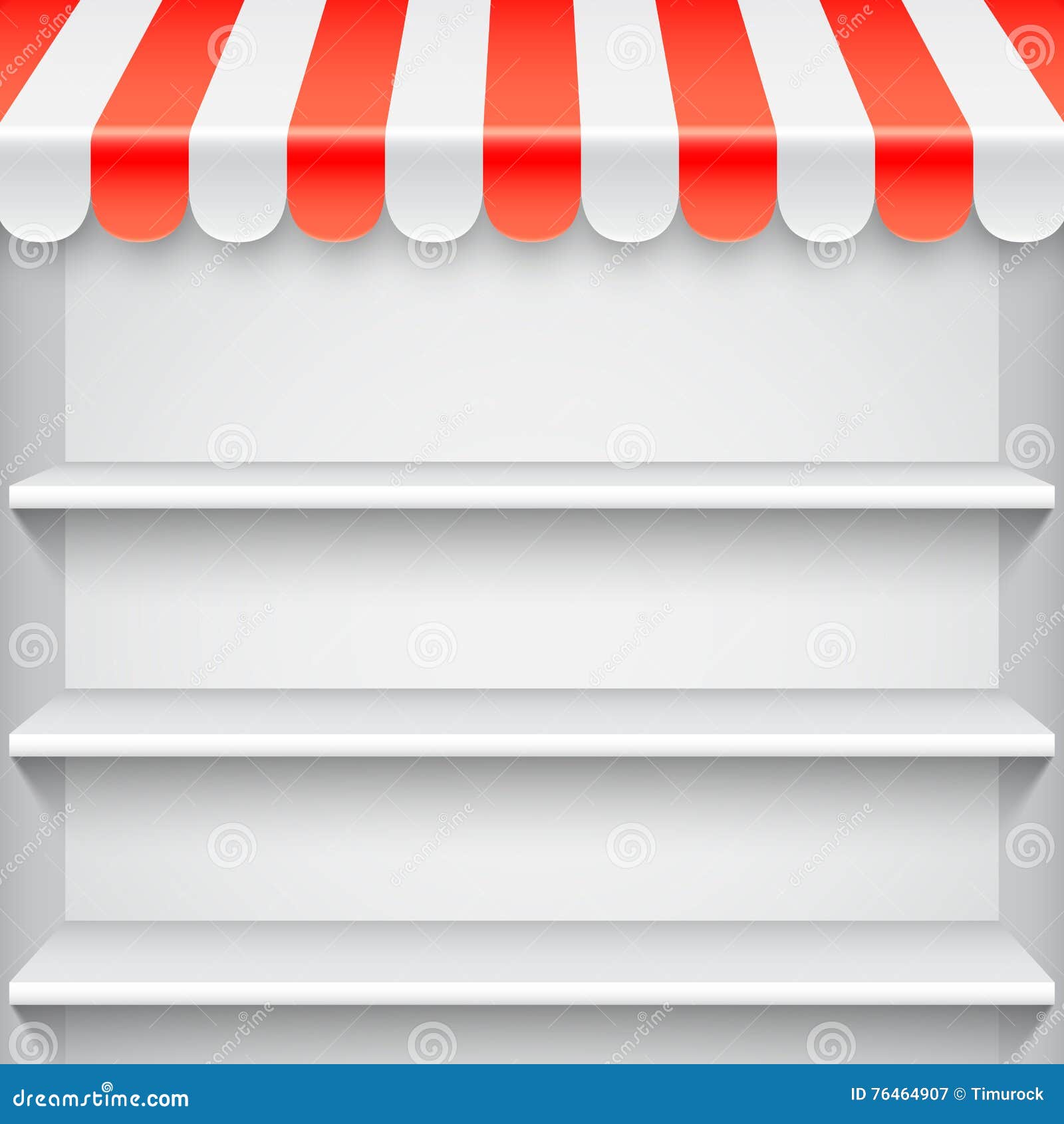 White Showcase With Red Awning Cartoon Vector | CartoonDealer.com #76464907