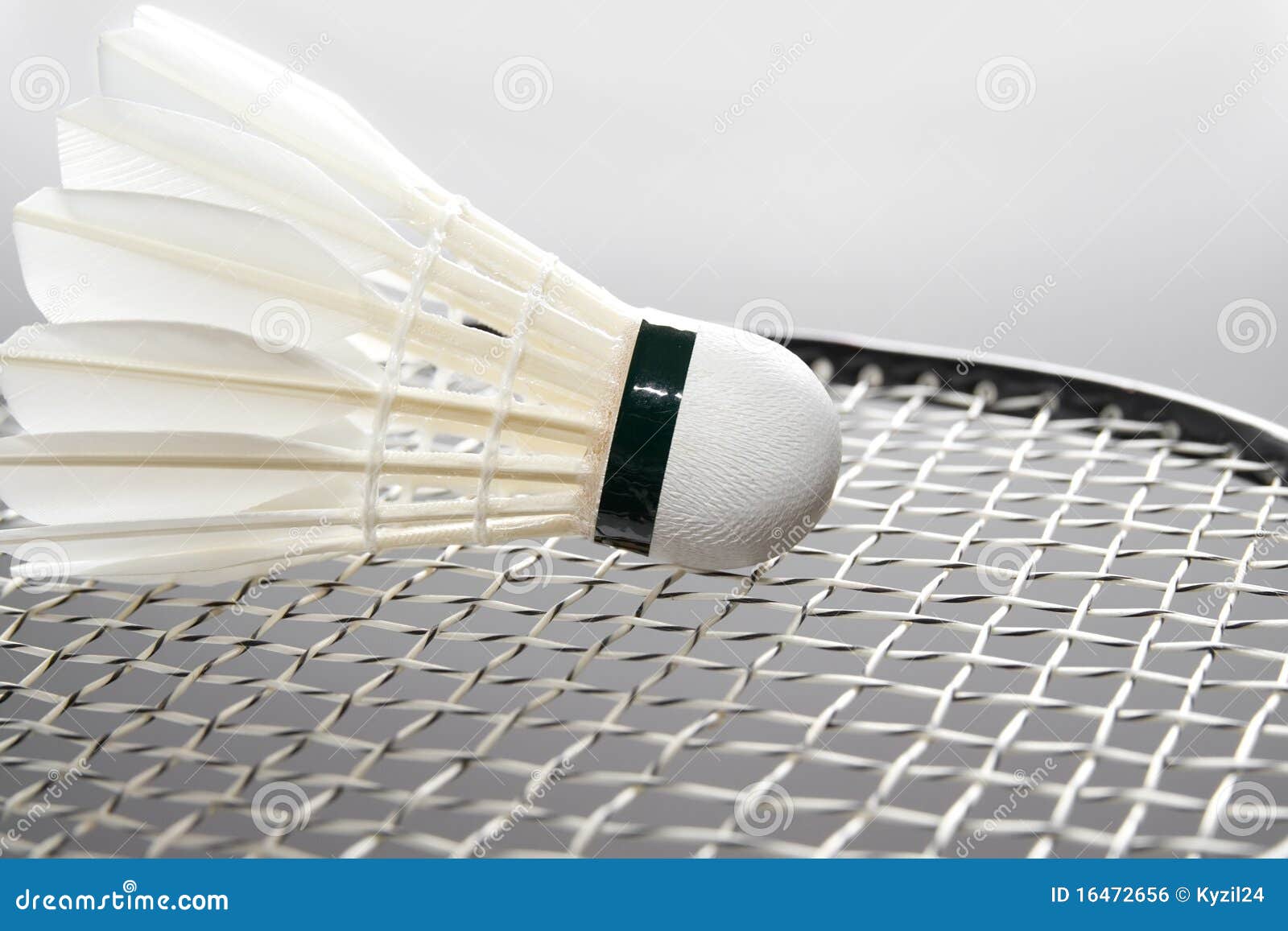 White Shuttlecock on the Racket Stock Photo - Image of horizontal ...