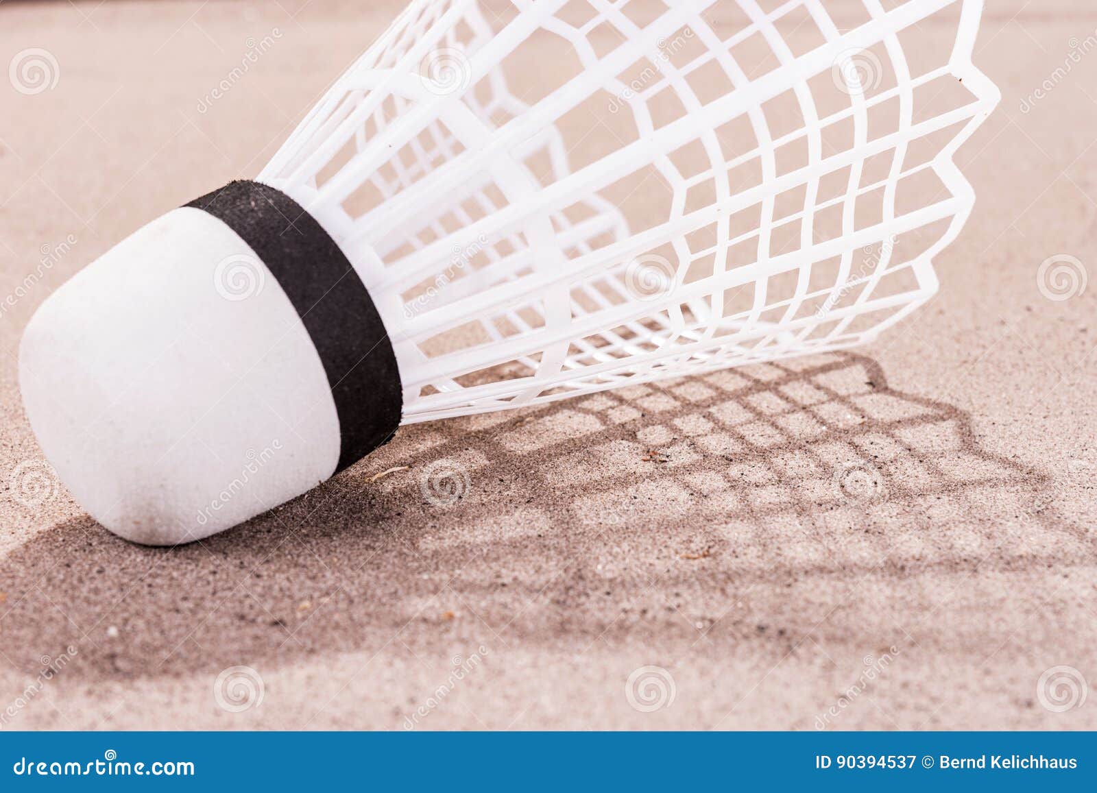 White Shuttlecock in the Sand Stock Image - Image of sport ...