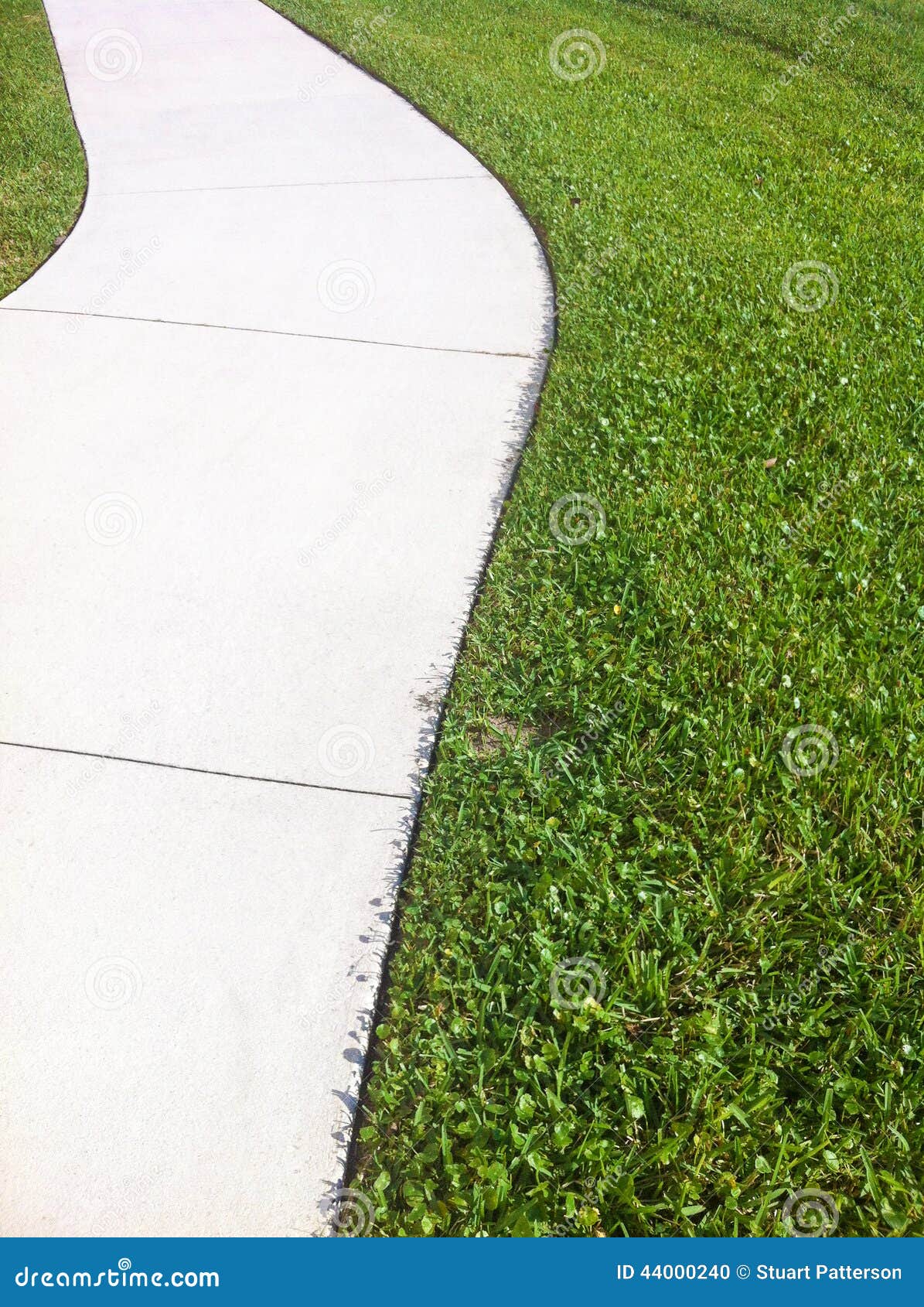 White Sidewalk Edged with Grass Stock Photo - Image of cement, texture ...