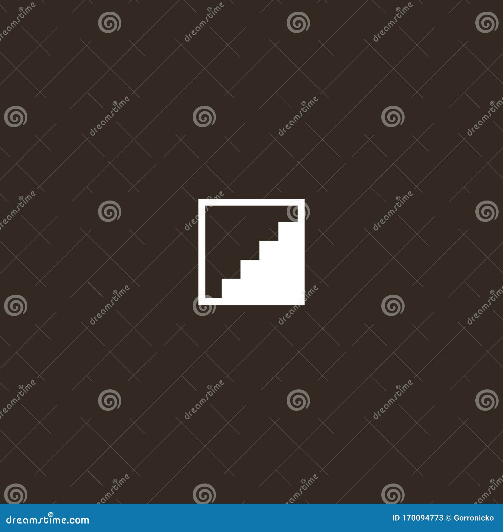 Simple Flat Art Vector Iconic Sign Of Step Construction In A Square ...