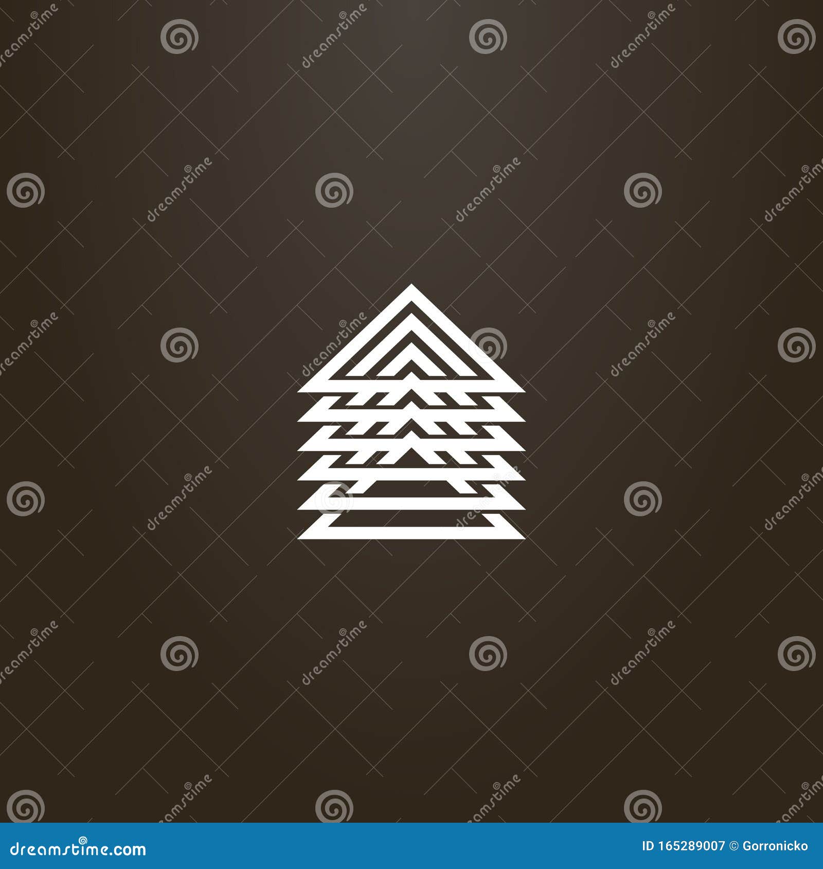 Simple Vector Geometric Line Art Sign of Several Triangles Stacked on ...