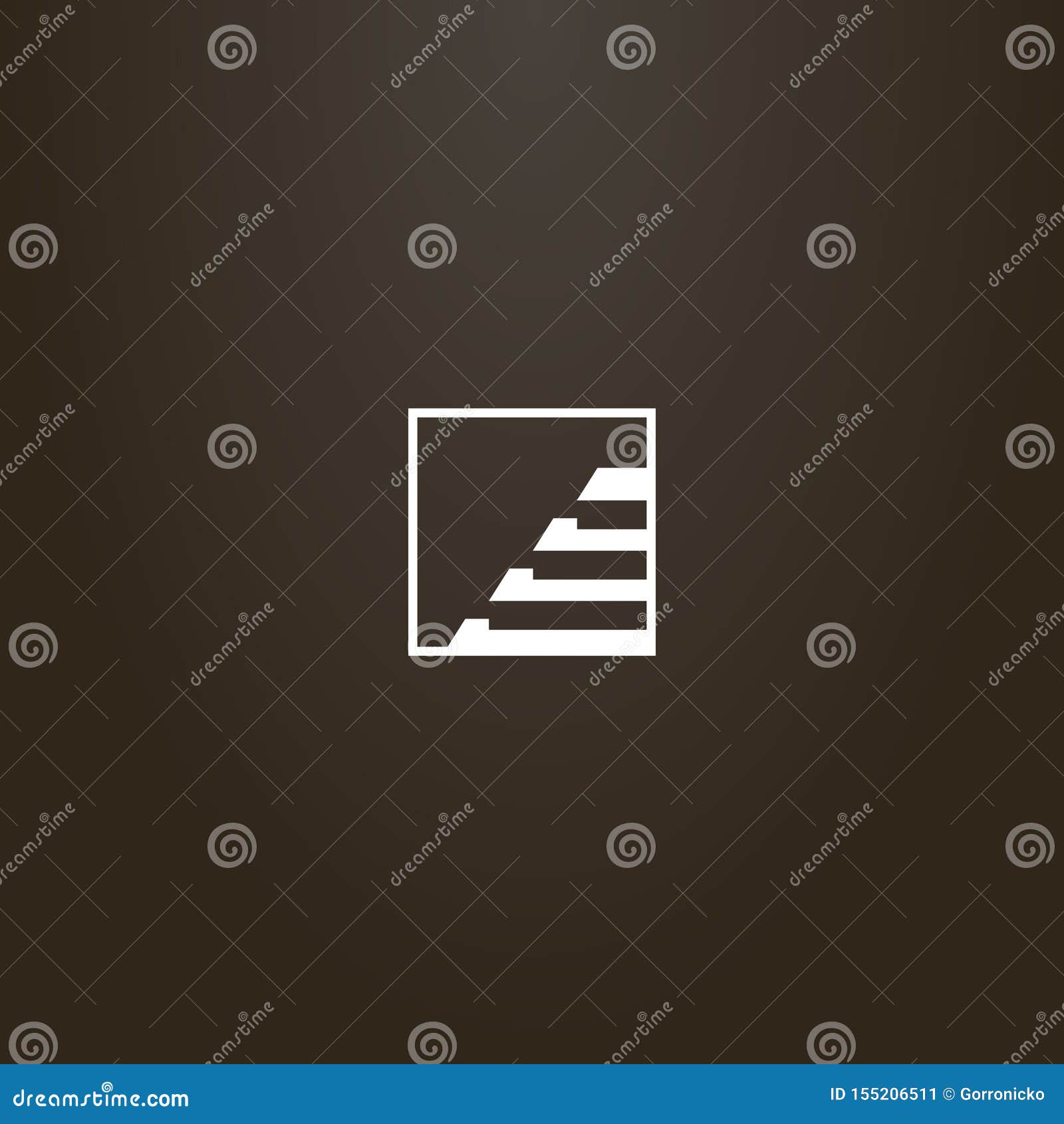 Simple Vector Geometric Sign of Abstract Steps Up in a Square Frame ...