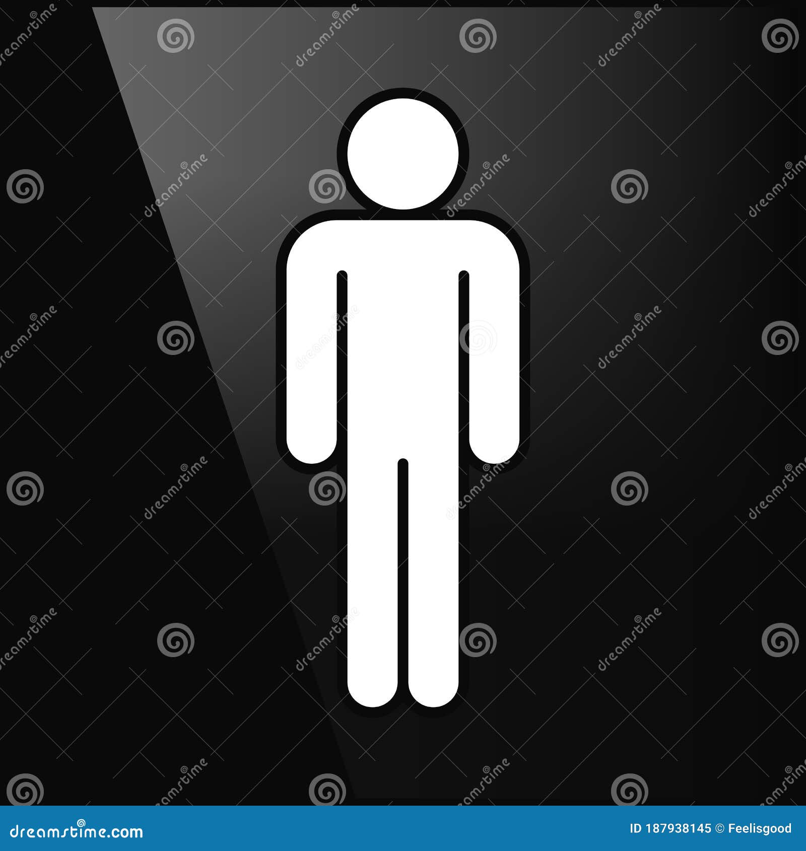 White Sign Man Stands in Flat Style Stock Vector - Illustration of ...