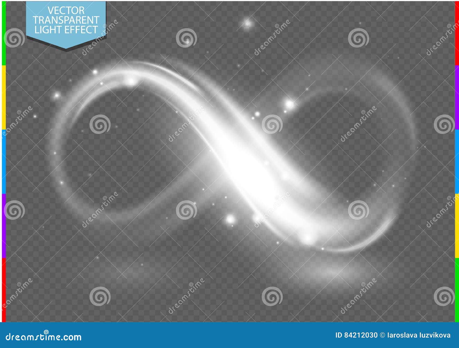 White Sign Neon Light Line Infinity Symbol Transparency in Additional ...