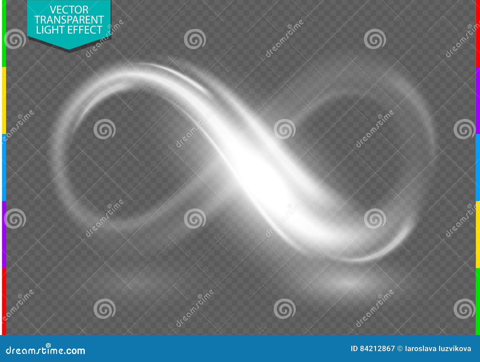 White Sign Neon Light Line Infinity Symbol. Transparency in Additional ...