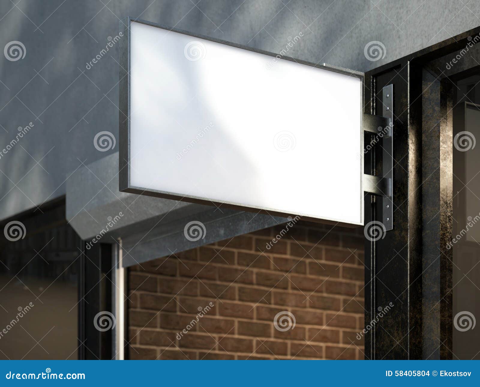 White Signboard. 3d Rendering Stock Photo - Image of design, blank ...
