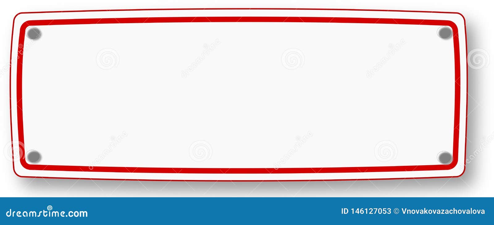 White Signboard with Red Frame Stock Image - Illustration of frame ...