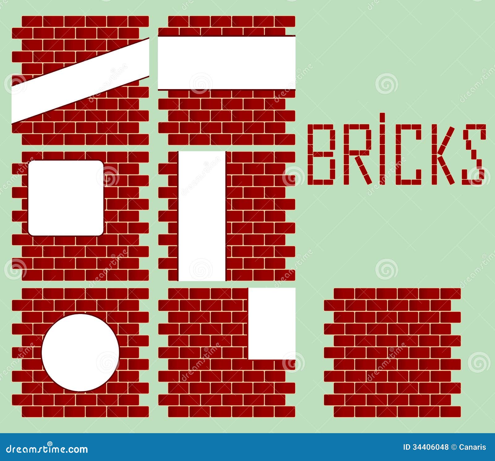 White signs on bricks wall stock illustration. Illustration of square ...