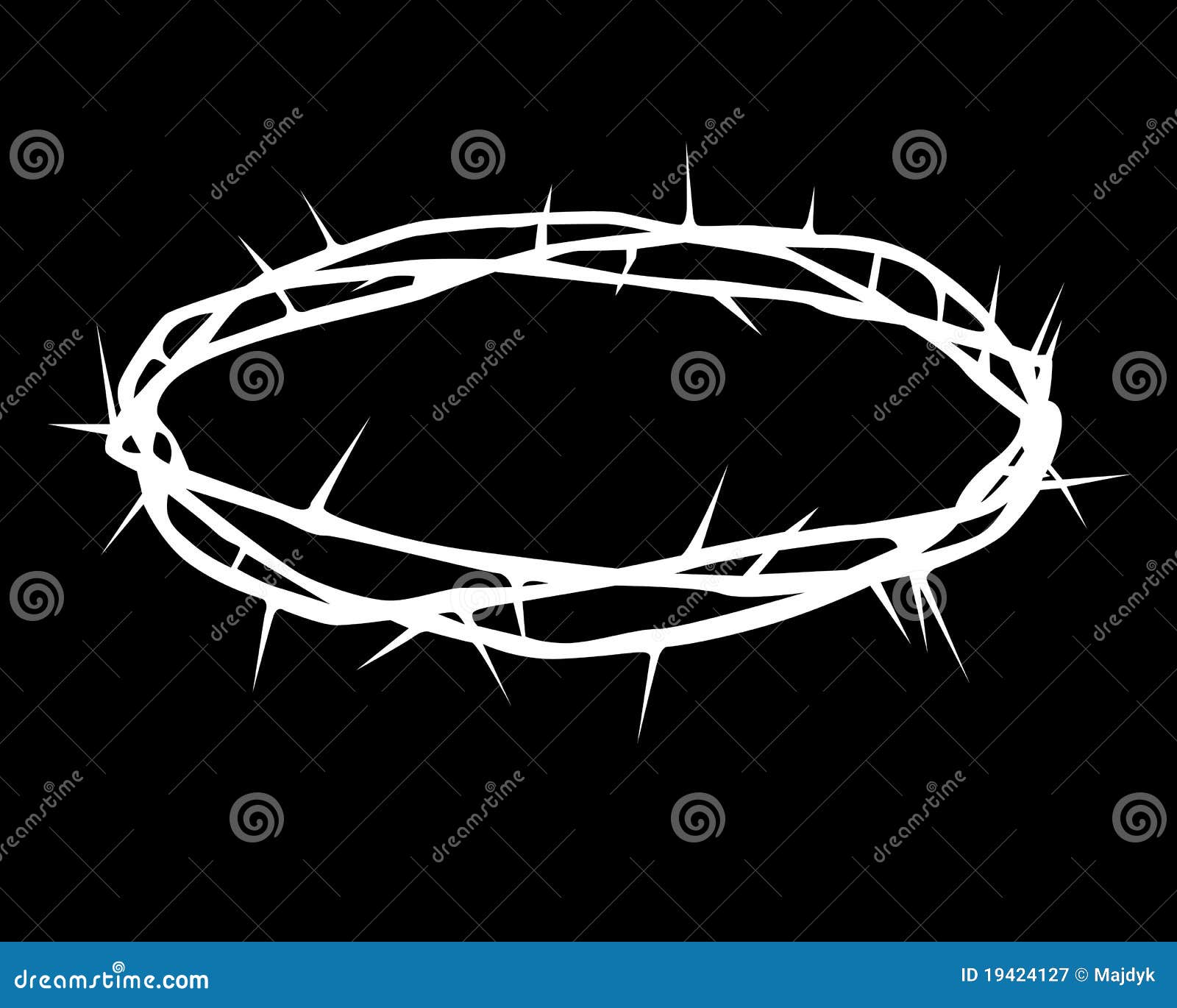 Crown Of Thorns Jesus Christ Side View Ink Vector | CartoonDealer.com ...