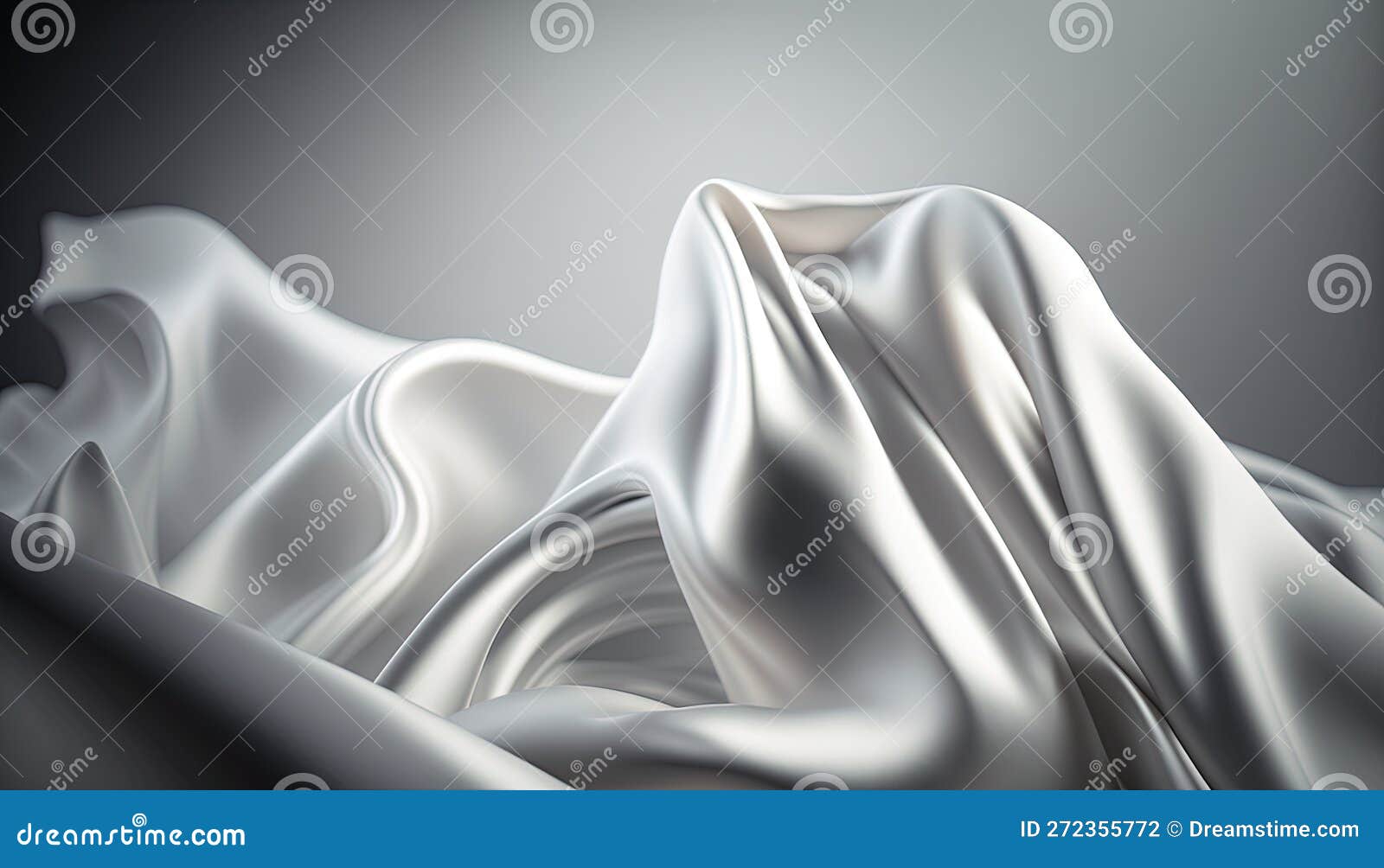 A White Silk Fabric is Blowing in the Wind on a Black Background Stock ...