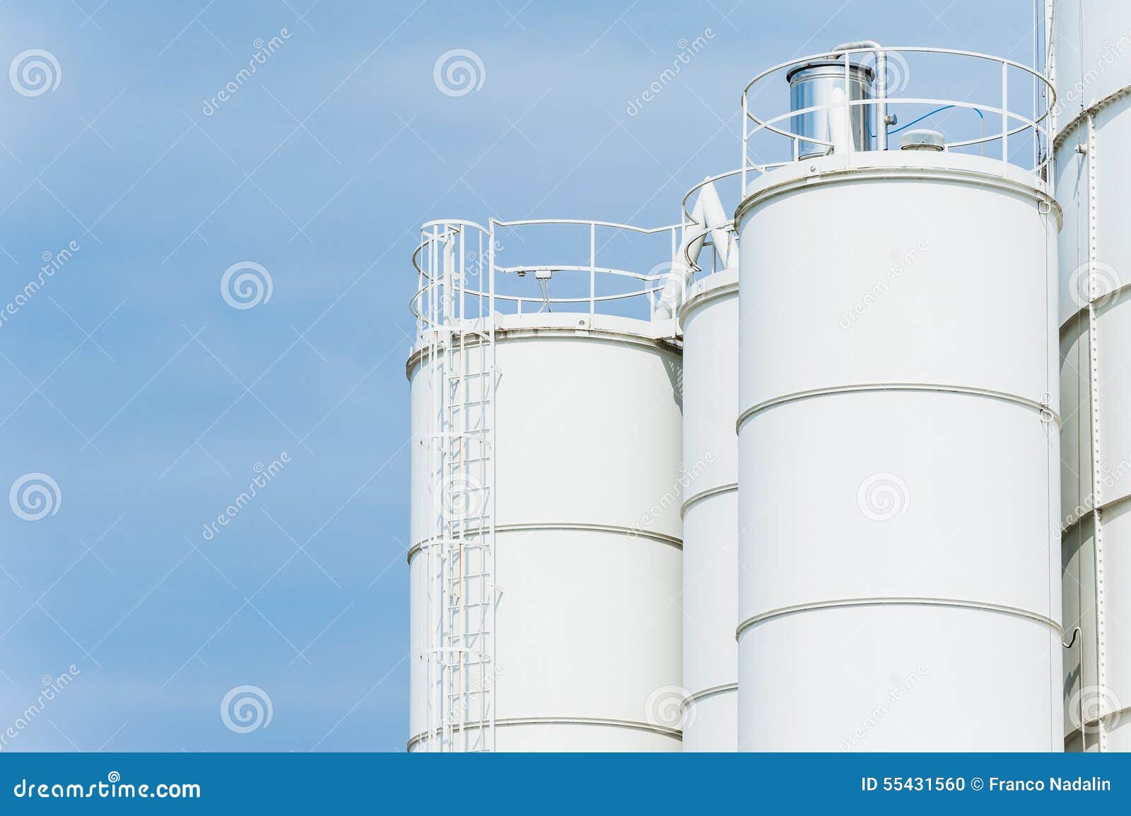 White silos stock photo. Image of equipment, container - 55431560