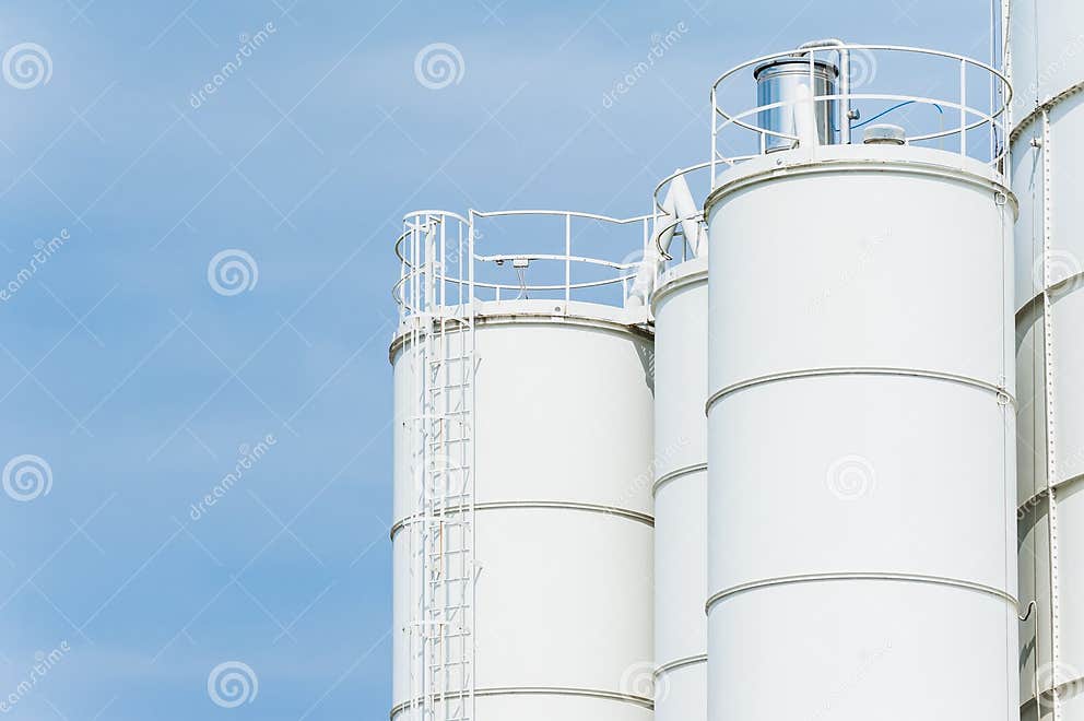 White silos stock photo. Image of equipment, container - 55431560