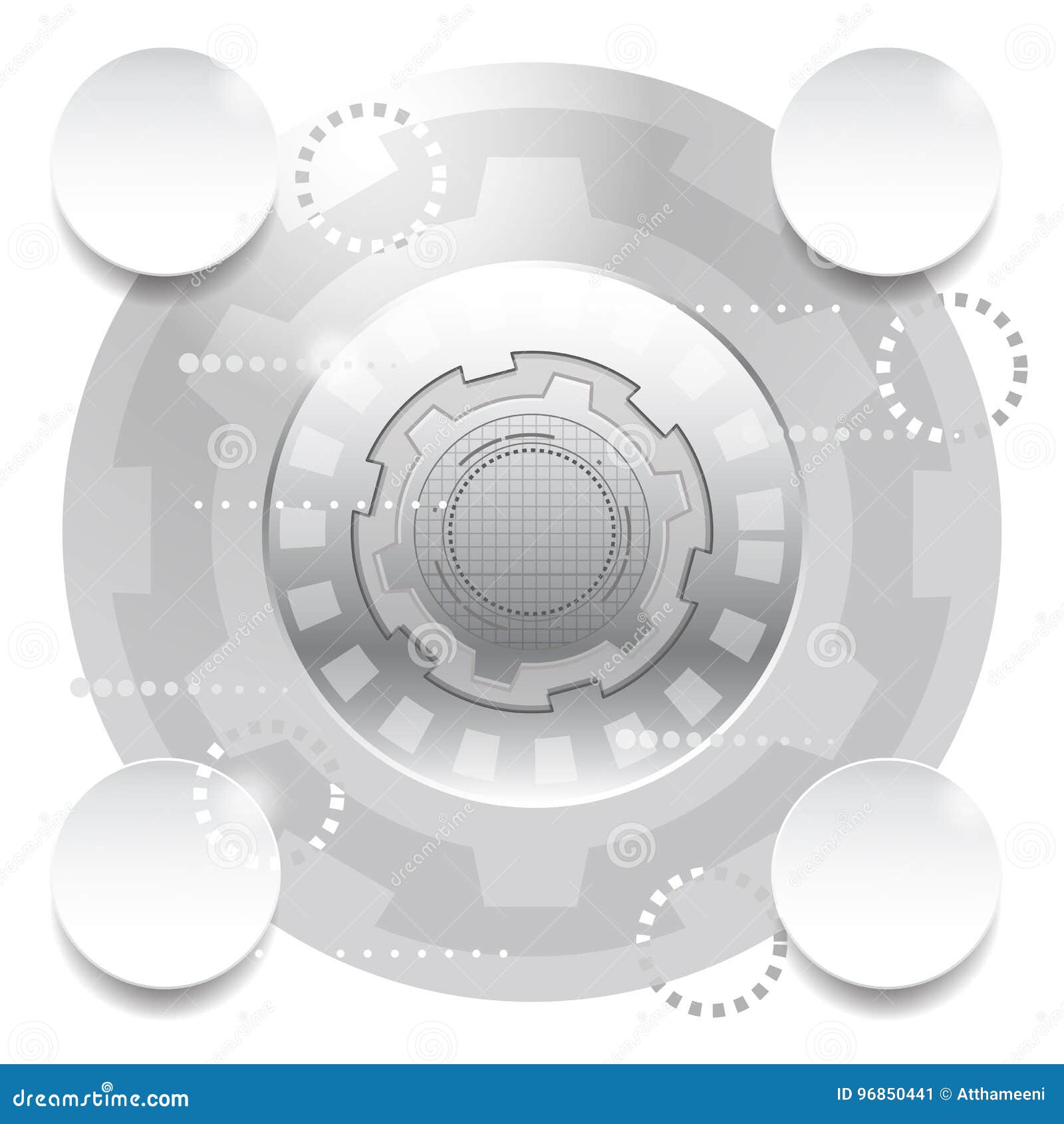 White and Silver Abstract Technology Background Stock Illustration ...