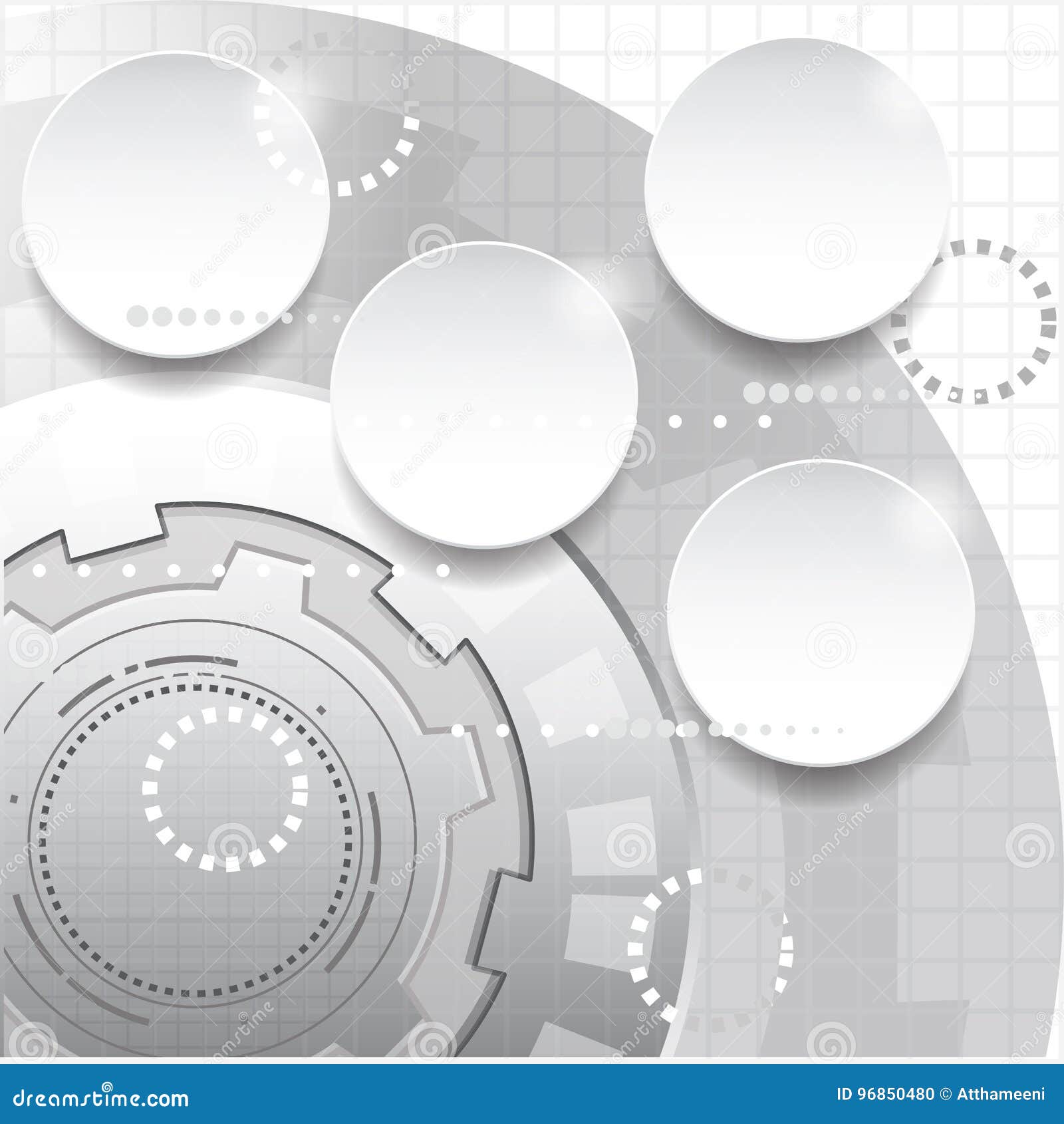 White and Silver Abstract Technology Background Stock Illustration ...