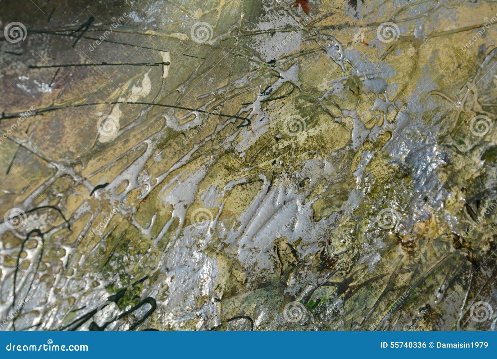 White, Silver, Gold and Green Oil Texture Stock Photo - Image of grunge ...
