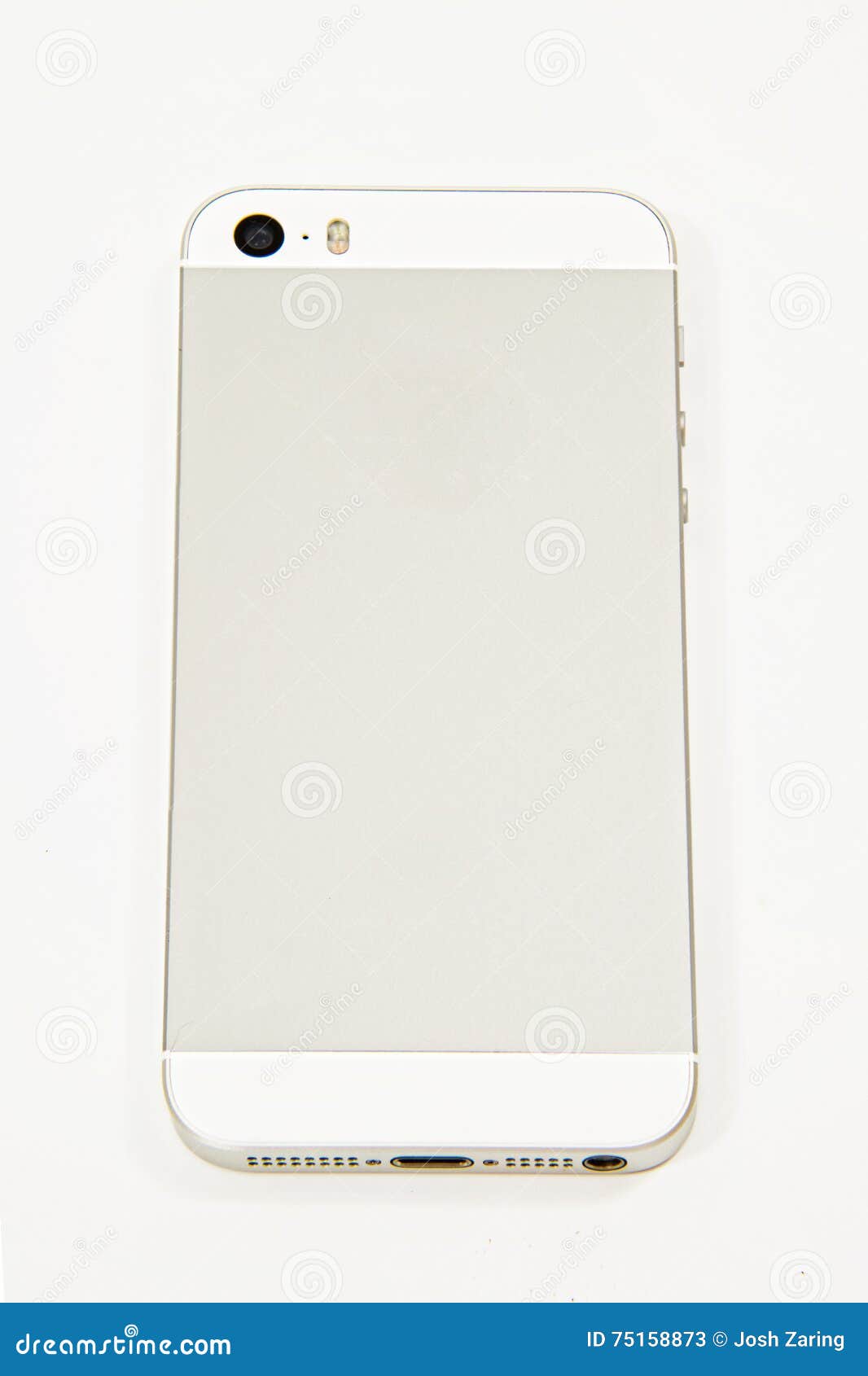 White and Silver Smartphone Back on White Stock Image - Image of ...