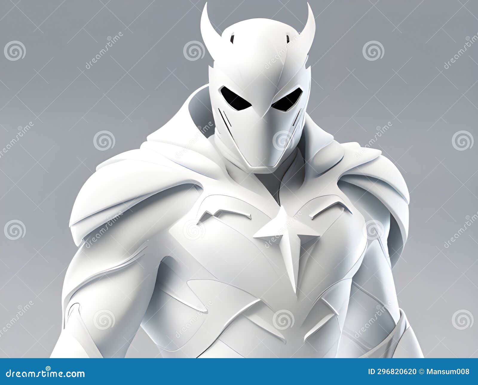 White Silver Warrior Armor on a White Background, Illustration Stock ...