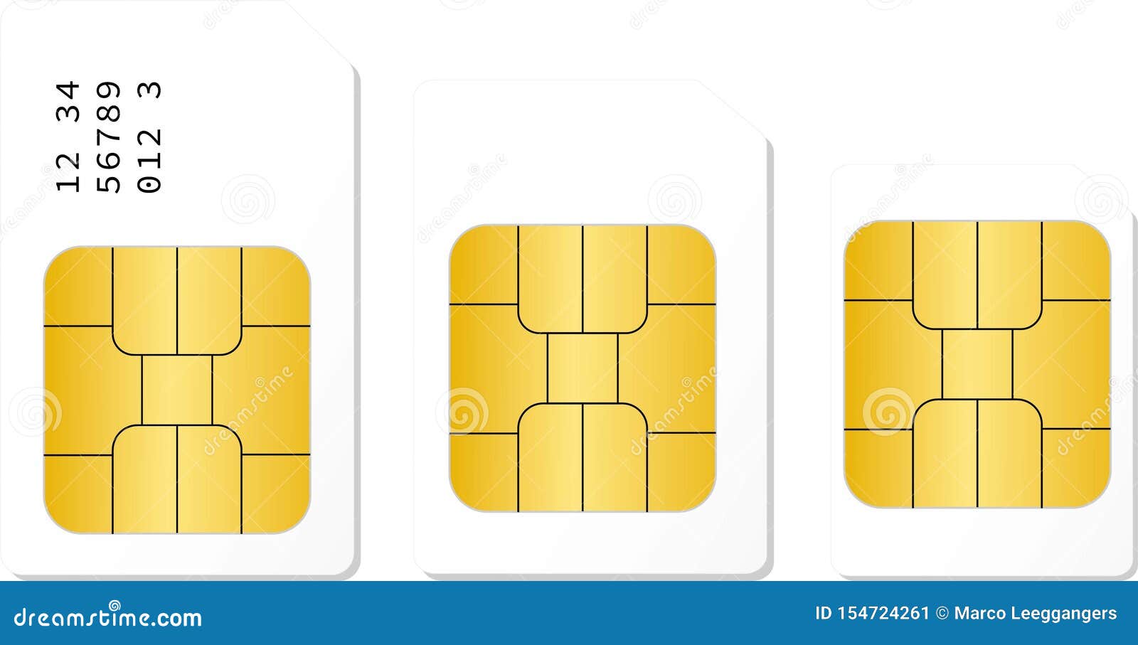 White Simcard in Different Formats Stock Vector - Illustration of nano ...