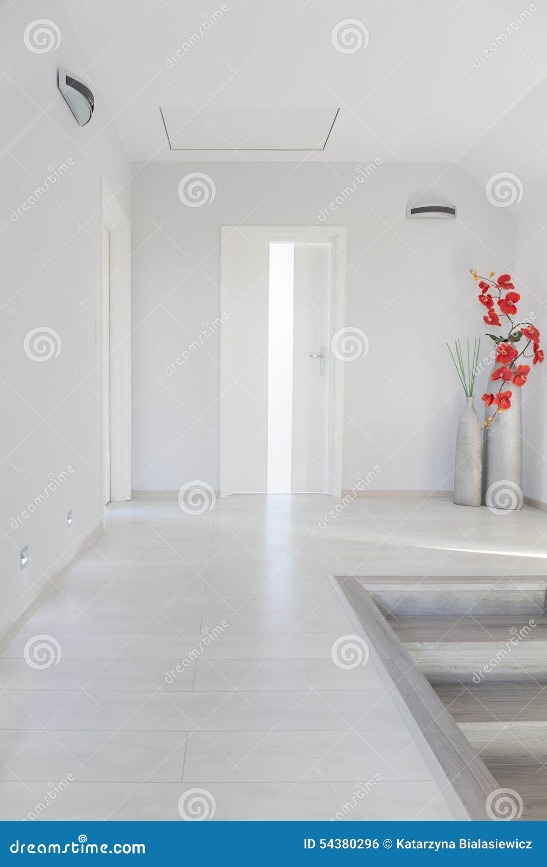 White simple corridor stock photo. Image of interior - 54380296