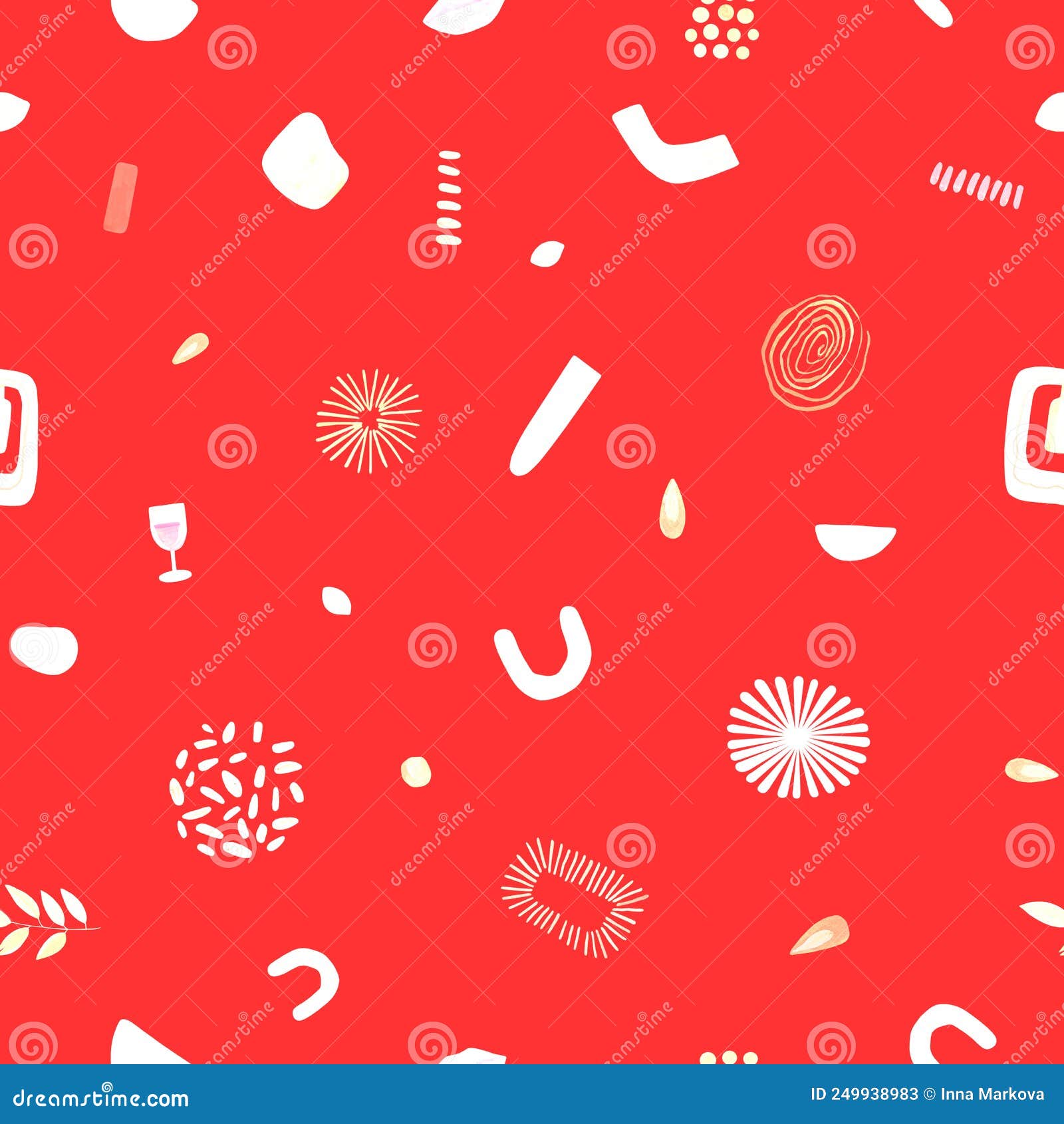 Abstract Modern Objects Seamless Pattern. Stock Illustration ...