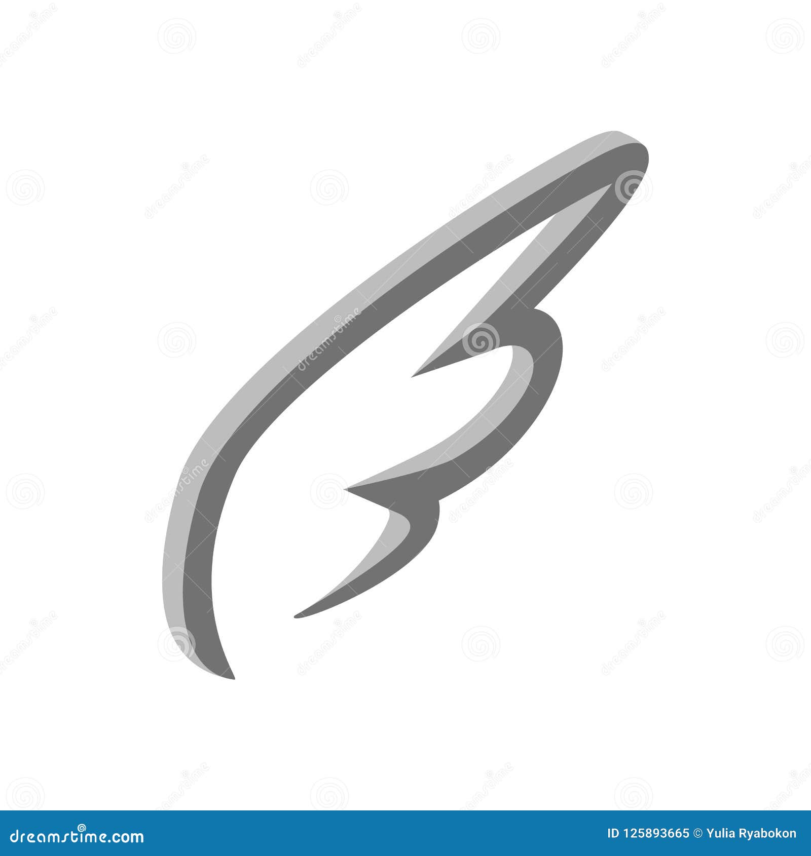 White Simple Wing Icon, Isometric 3d Style Stock Illustration ...